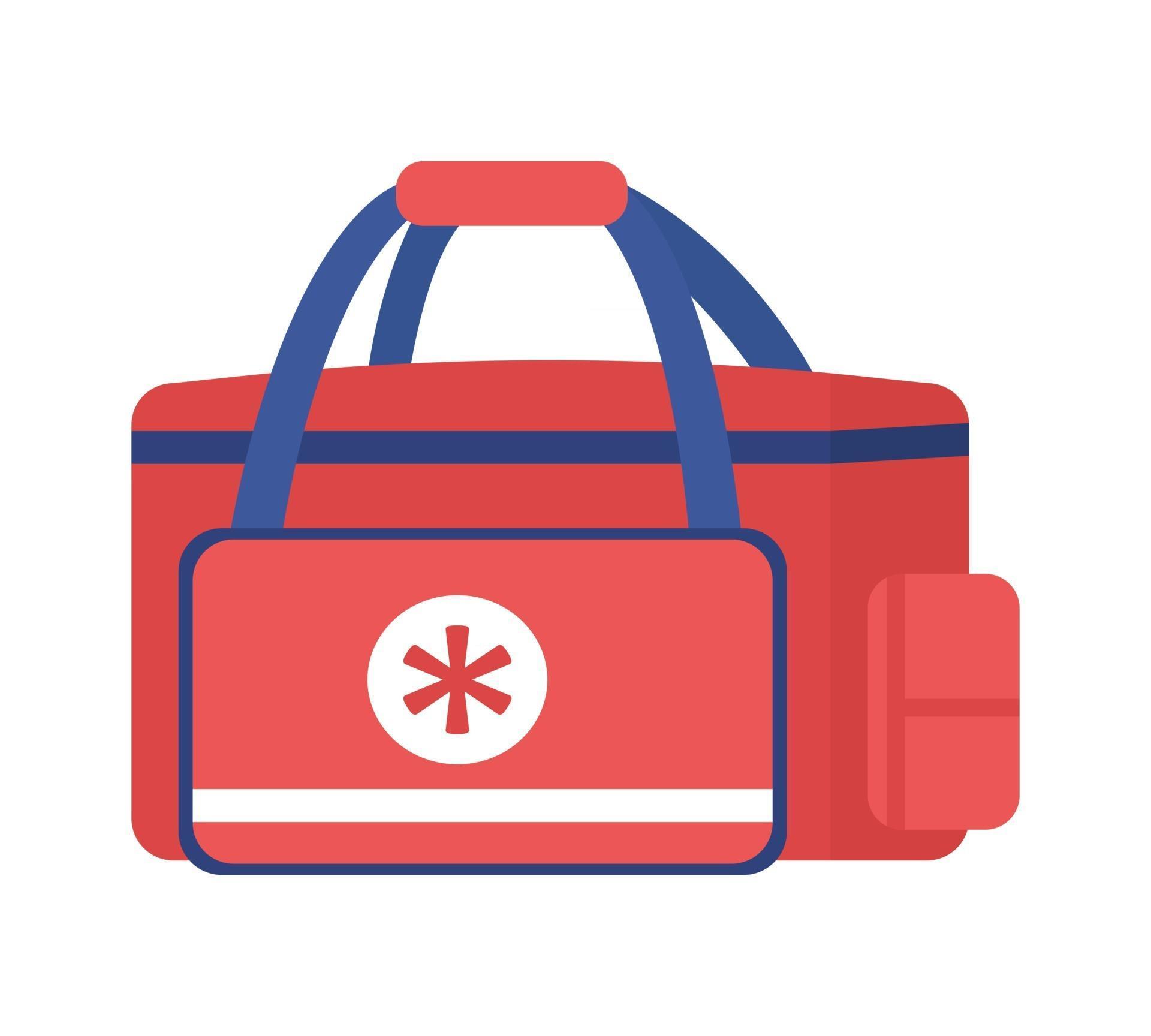 Emergency Medical Bag For Paramedics Semi Flat Color Vector Object