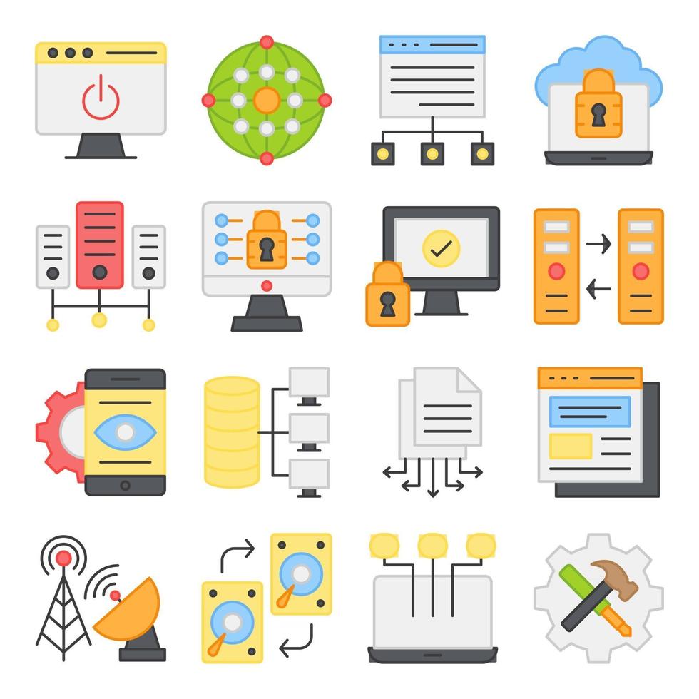 Pack of Computer Accessories Flat Icons 2717029 Vector Art at Vecteezy
