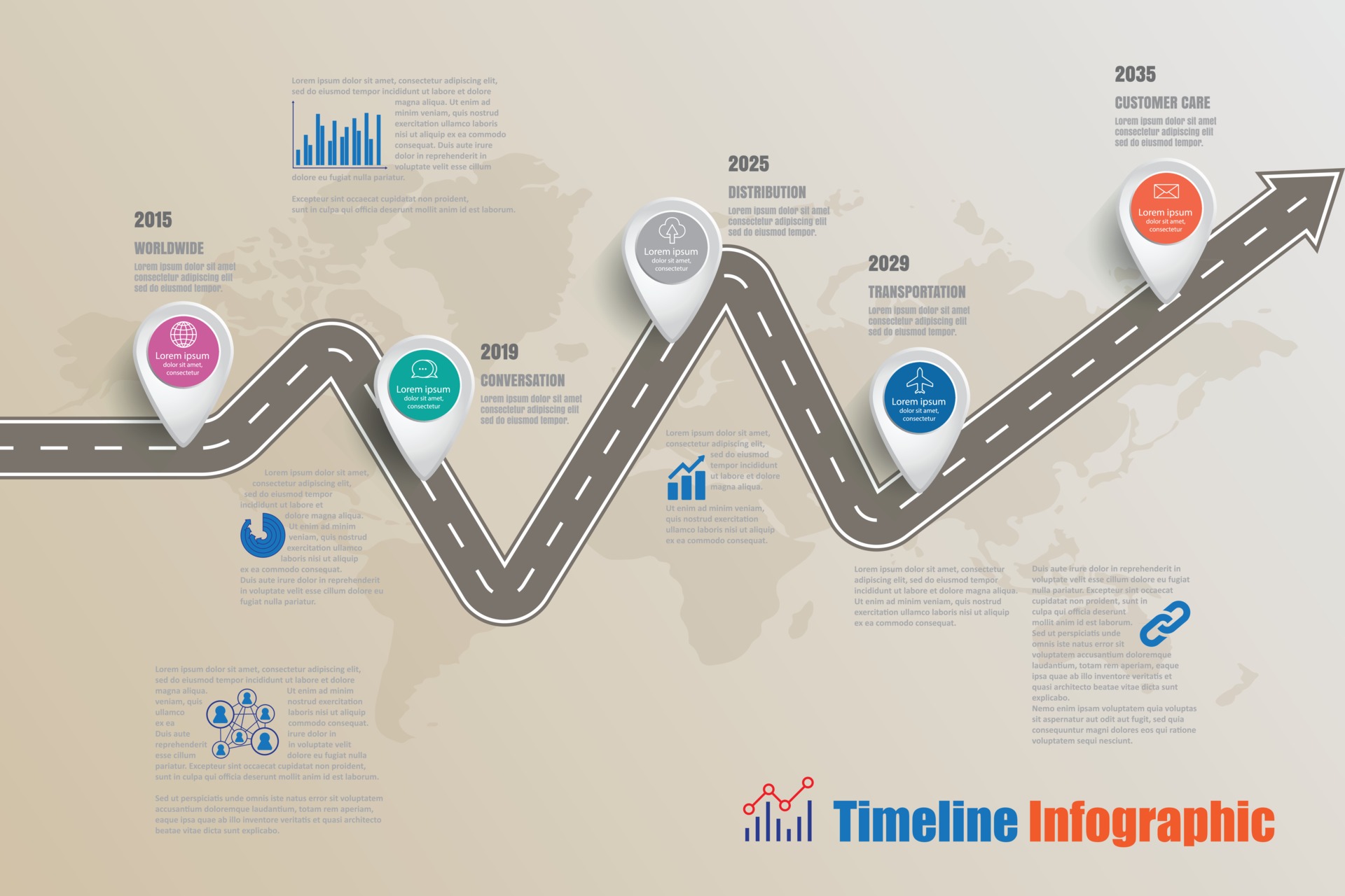 Business roadmap timeline infographic icons designed for abstract ...