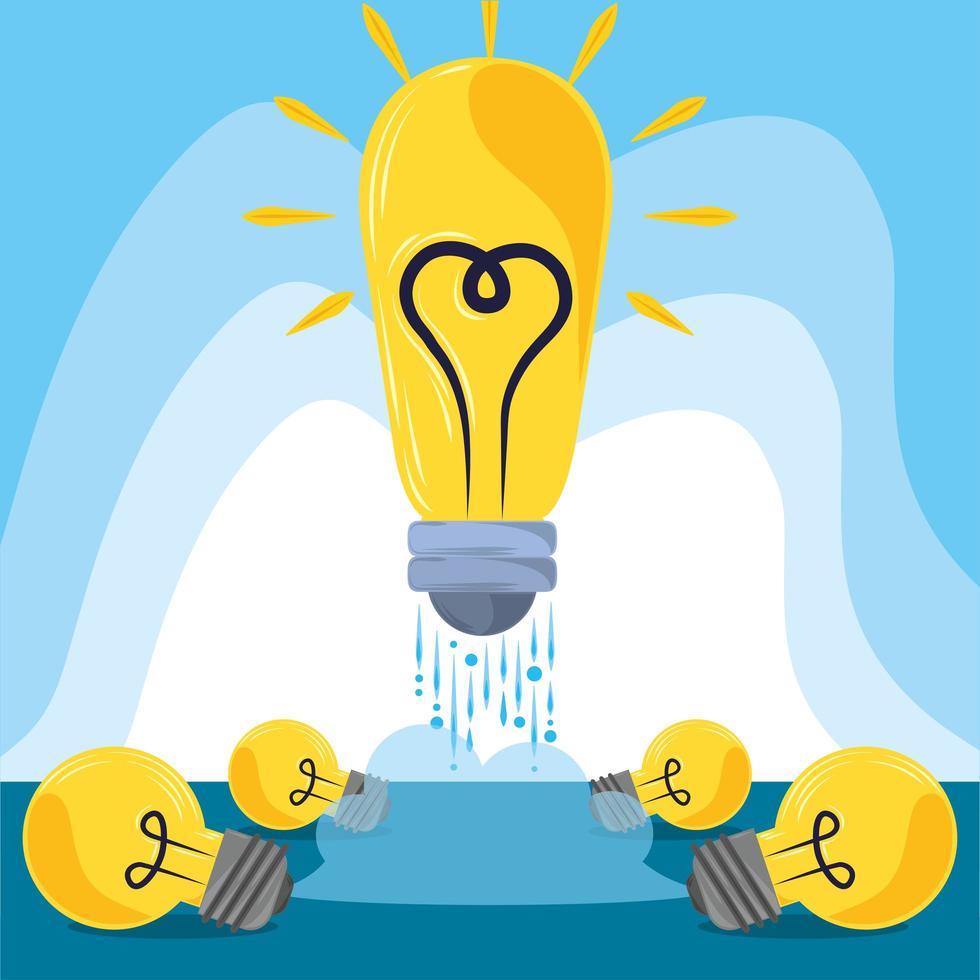 launch light bulb 2718310 Vector Art at Vecteezy