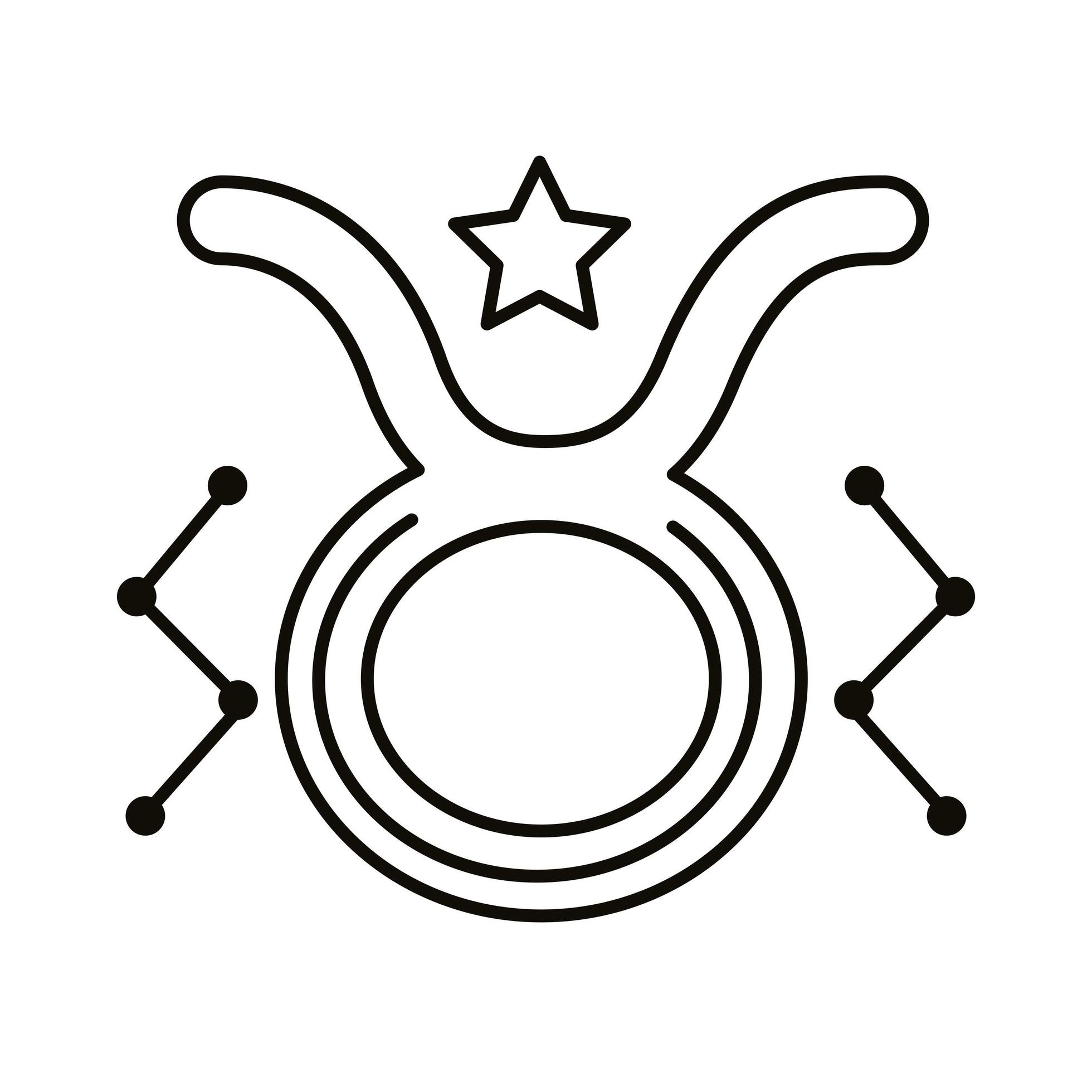 Icono De Estilo De Línea De Símbolo De Signo Del Zodíaco Tauro 2718719