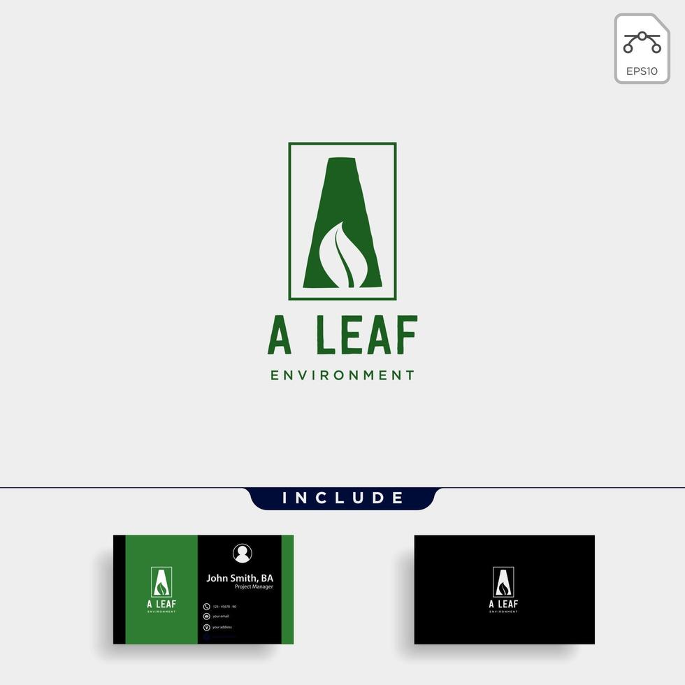 m initial leaf eco nature environment simple logo template vector ...