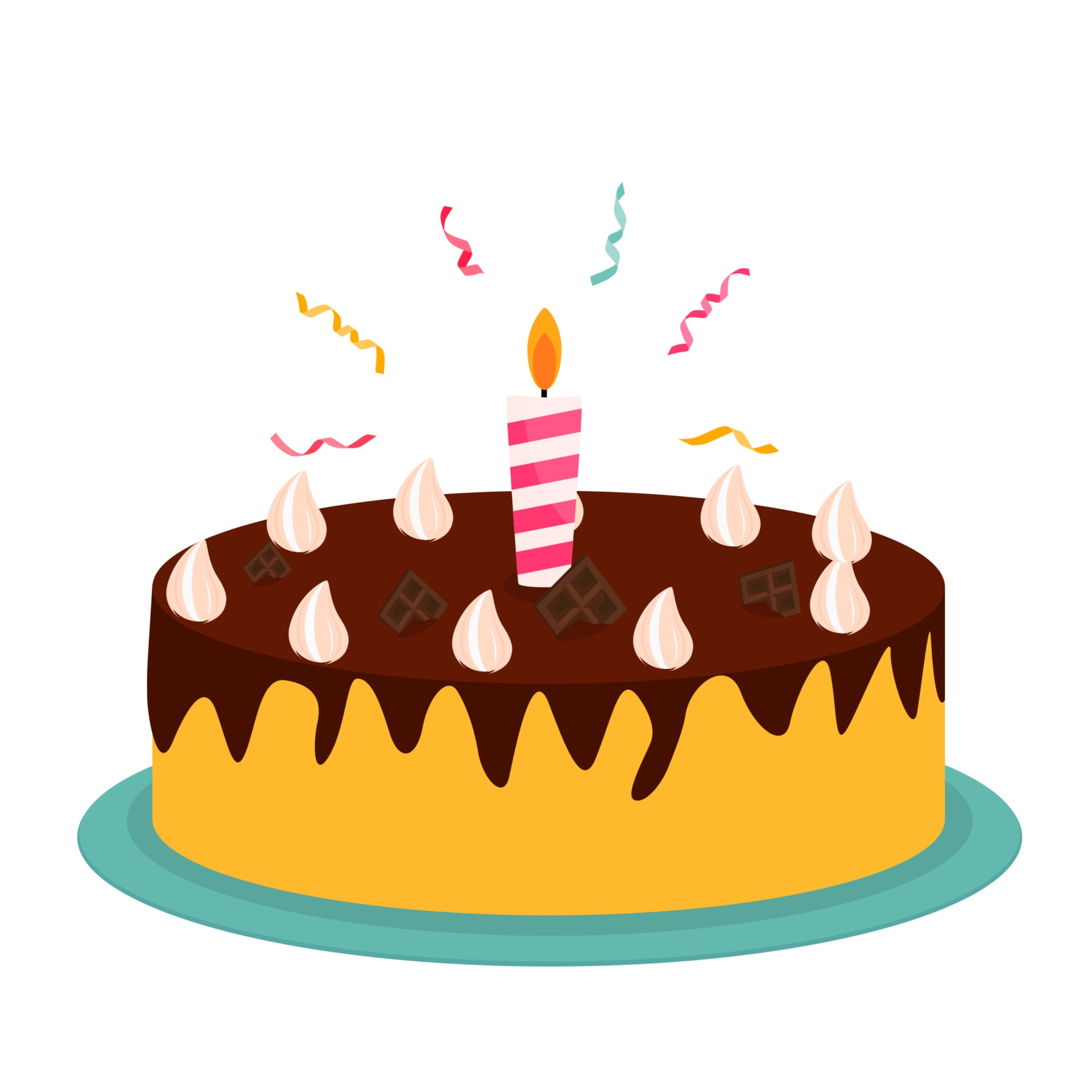Cute Birthday Cake Icon with Candles. Design Element for Party ... Cute Birthday Cake Icon with Candles. Design Element for Party ...