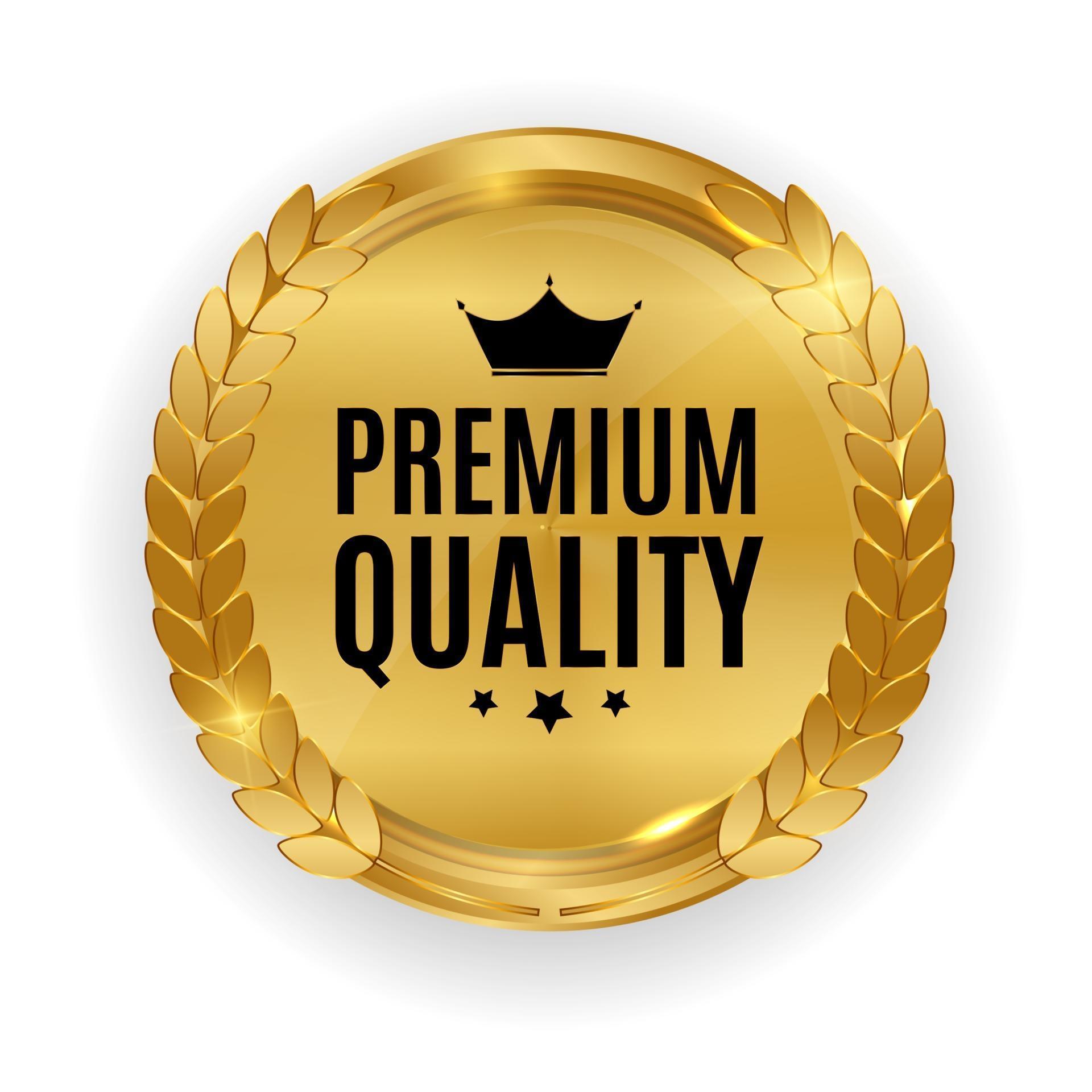 Premium Quality Gold Medal Badge. Label Seal Isolated on White ... Premium Quality Gold Medal Badge. Label Seal Isolated on White ...