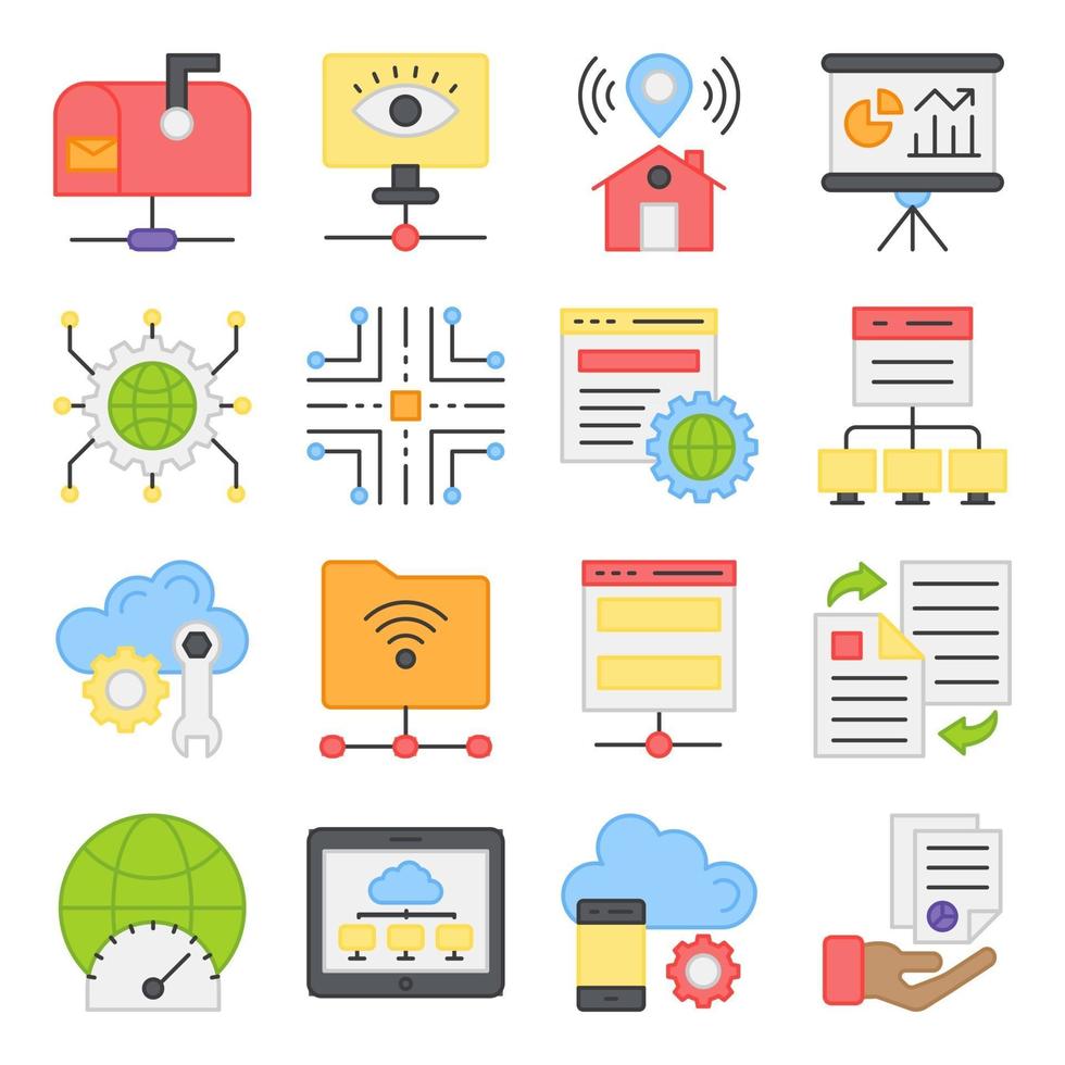 Pack of Cloud Computing Flat Icons 2725377 Vector Art at Vecteezy