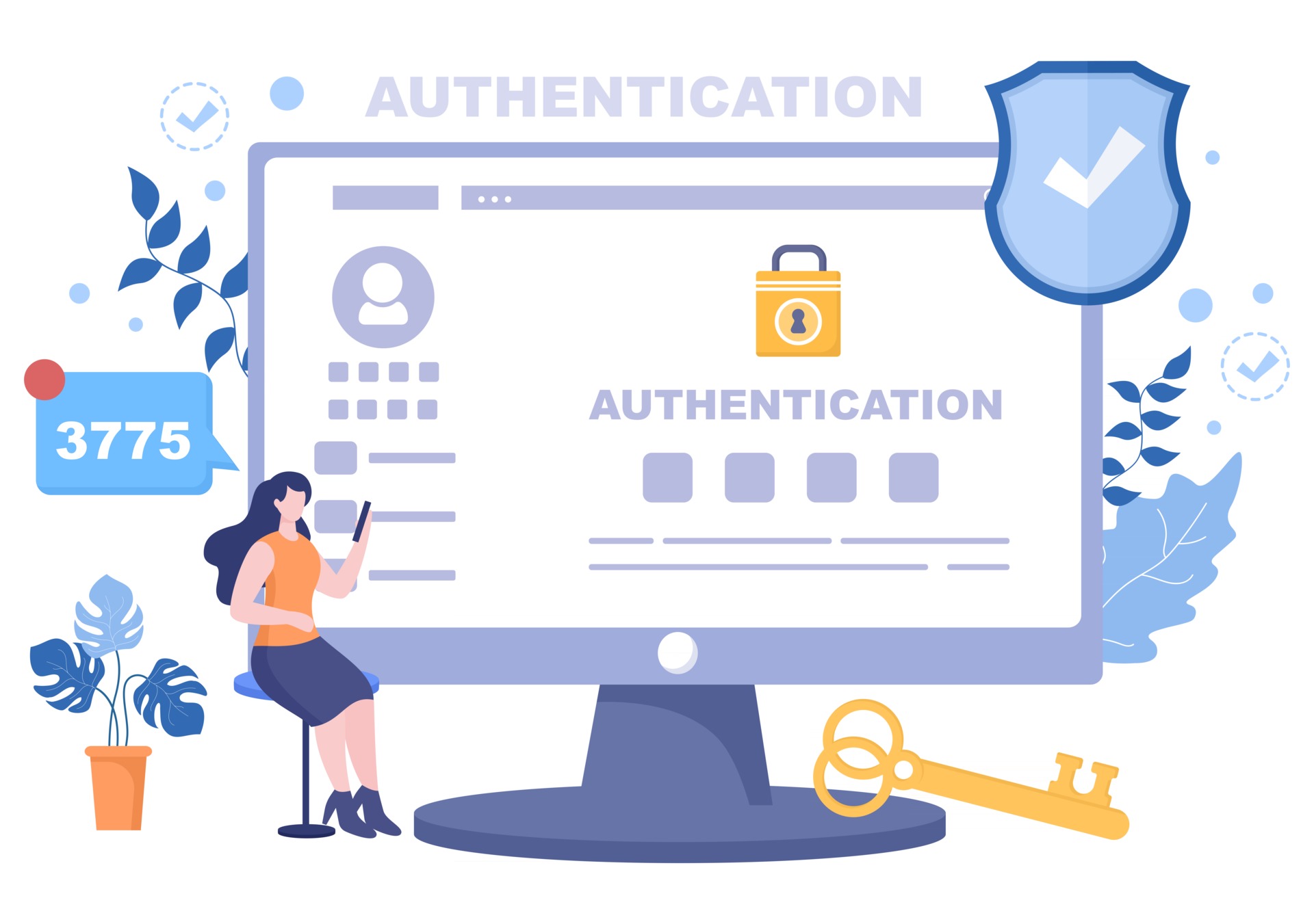 Authentication Security Flat Illustration 2725392 Vector Art At Vecteezy