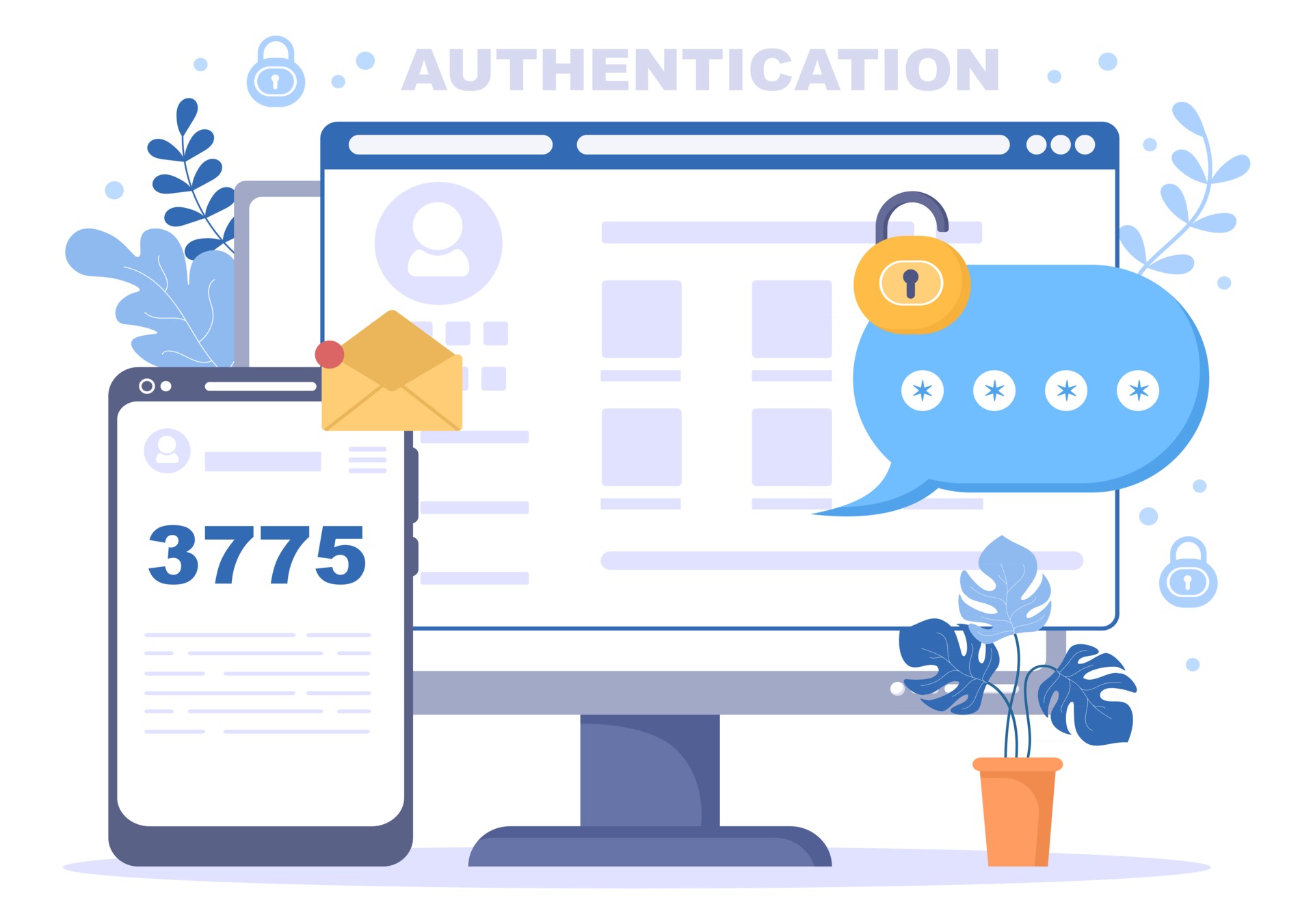 Authentication Security Flat Illustration 2725395 Vector Art At Vecteezy