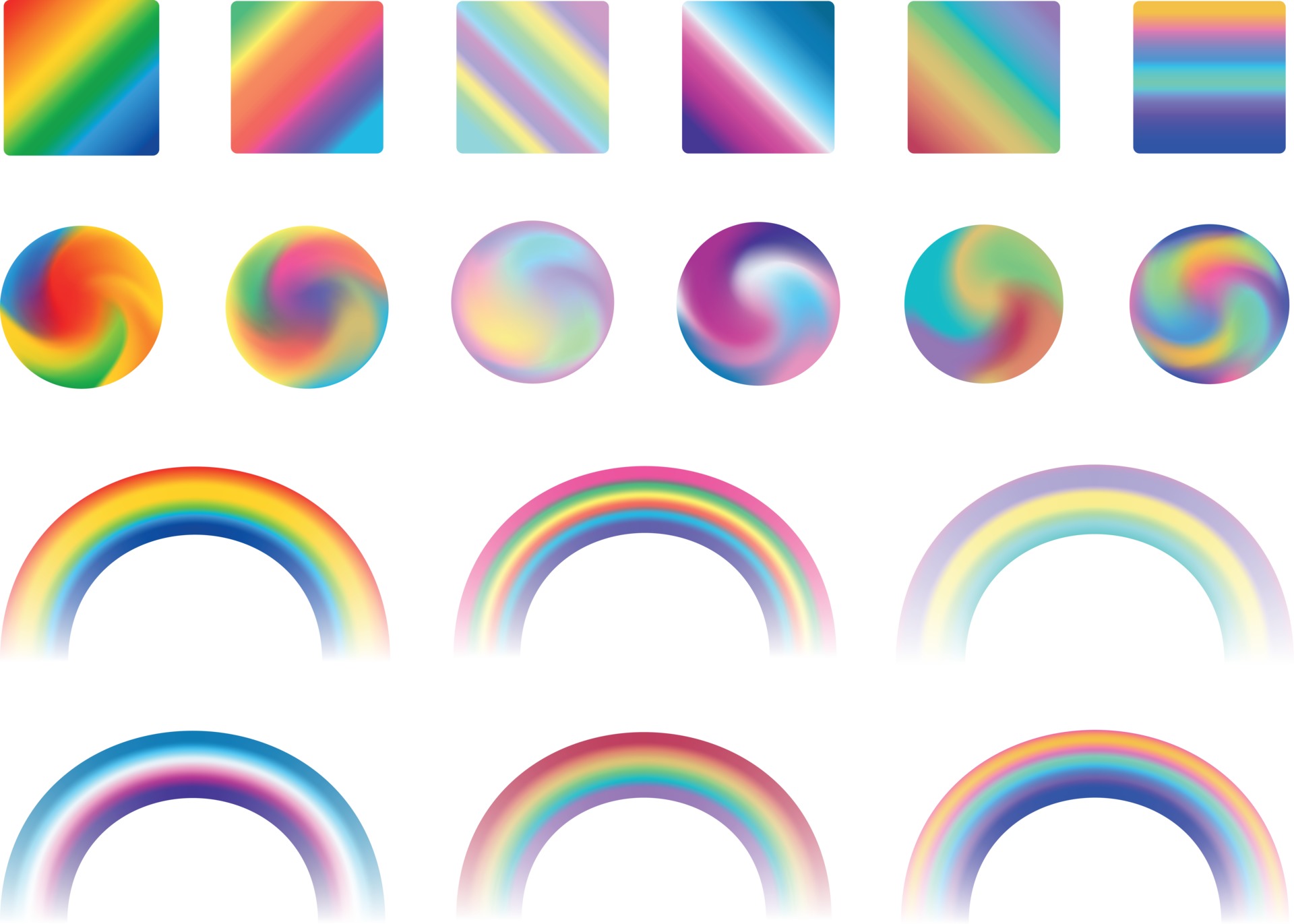 Rainbow gradients collection 2729407 Vector Art at Vecteezy