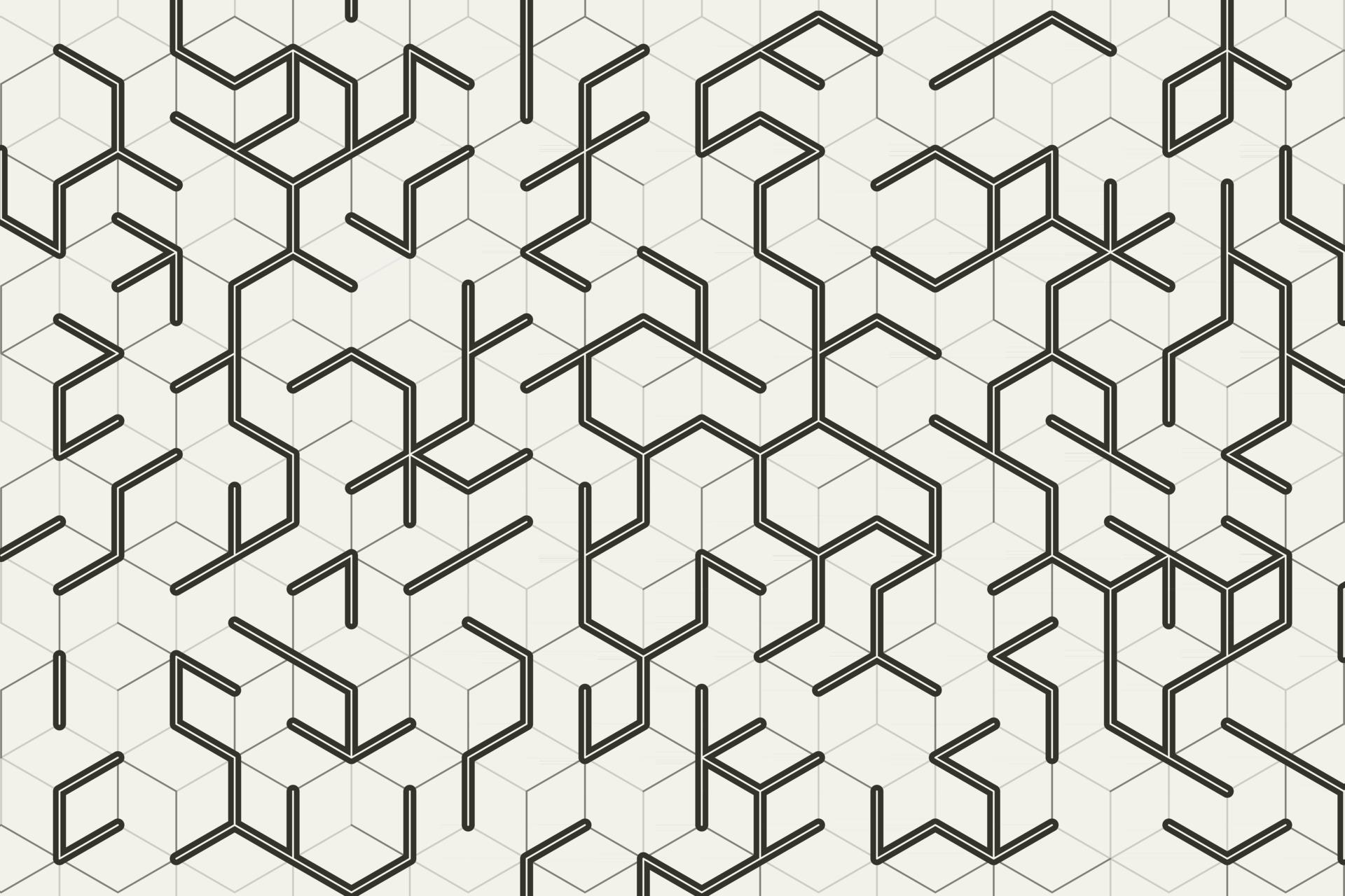 Grey cube geometric pattern on white background. Modern lines square ...