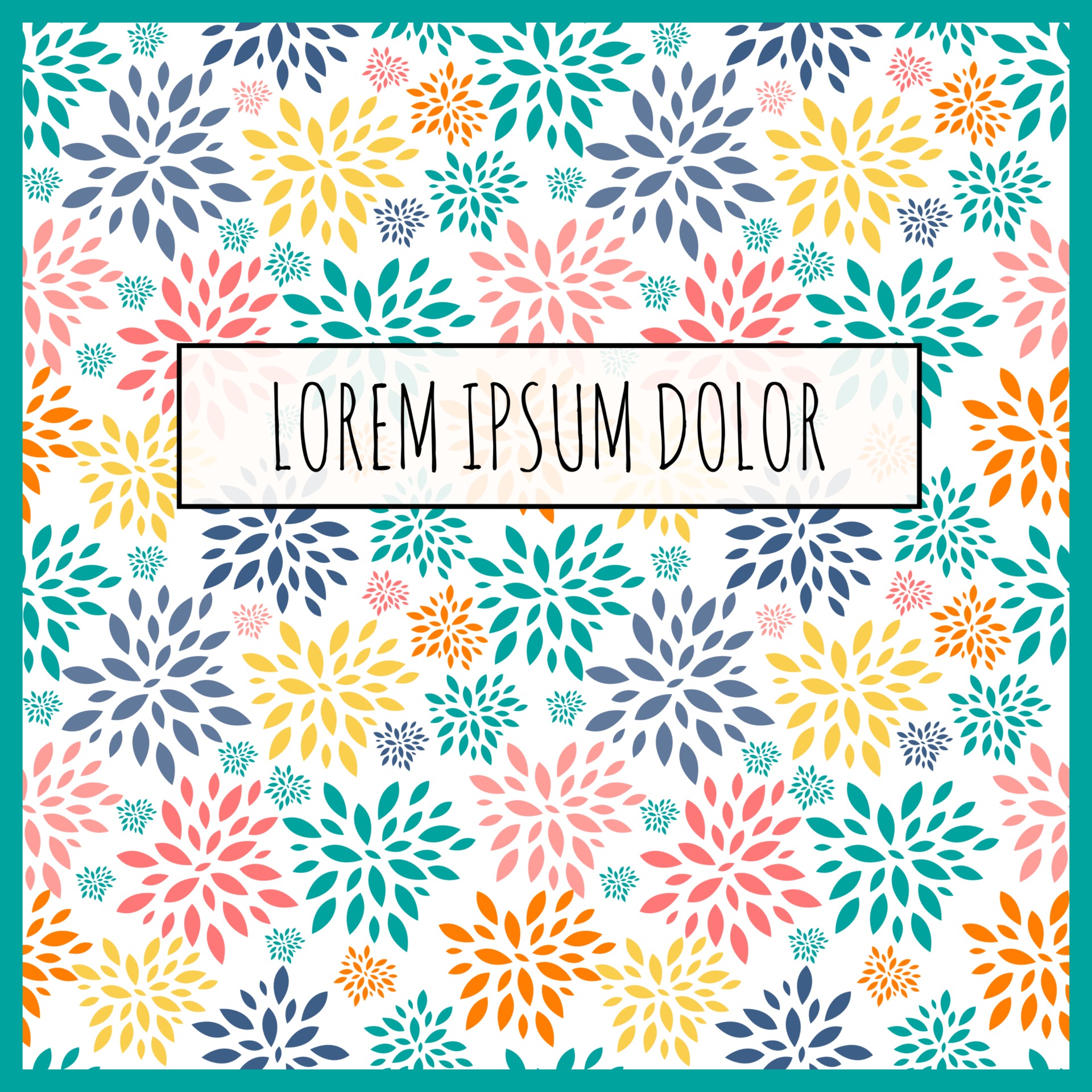 Abstract Spring Flower Pattern with Frame and Sample Text. Vector ...