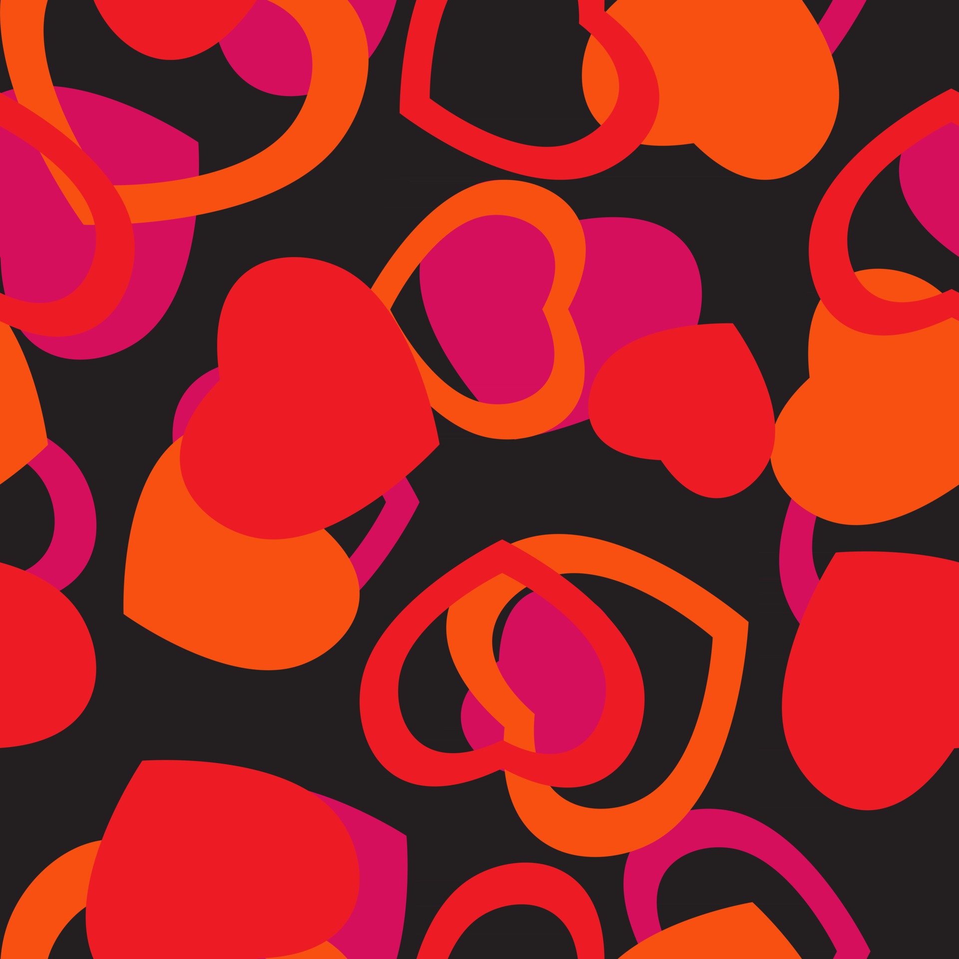 Abstract Love Heart Seamless Pattern Background Vector Illustration