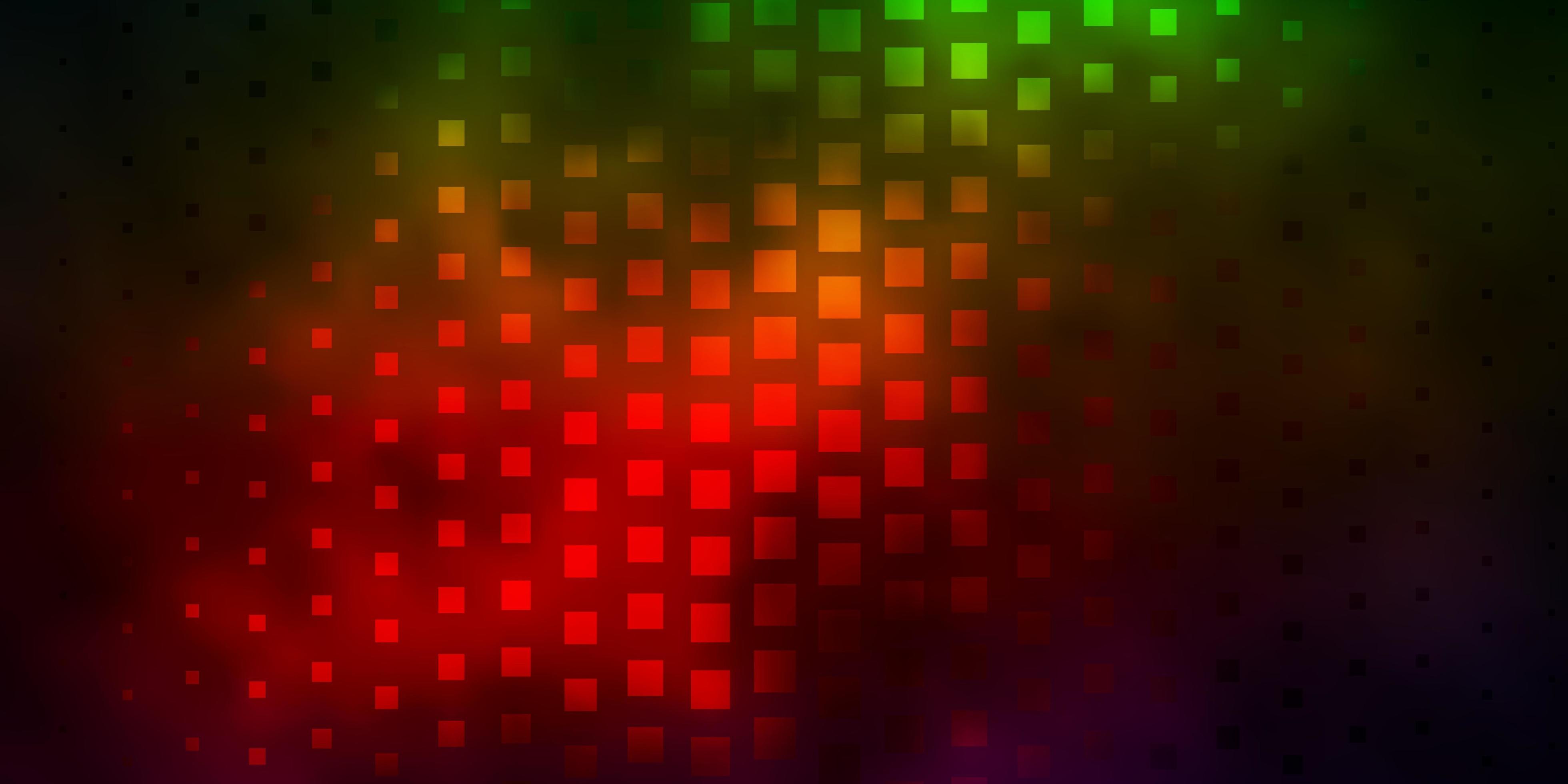 Dark Green Red Vector Pattern In Square Style Abstract Gradient Illustration With Rectangles