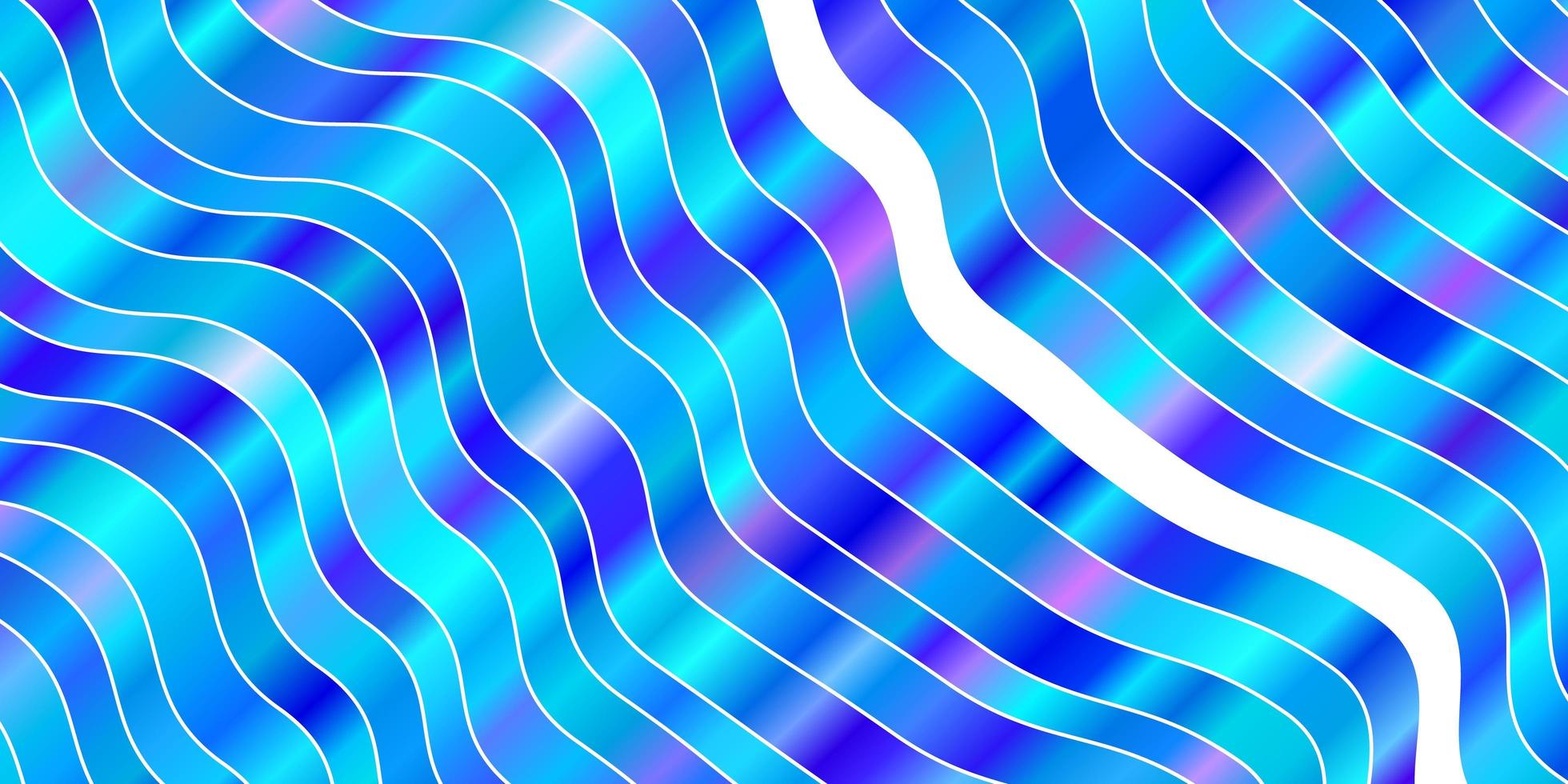 Light Pink Blue Vector Template With Curved Lines Gradient Illustration In Simple Style With