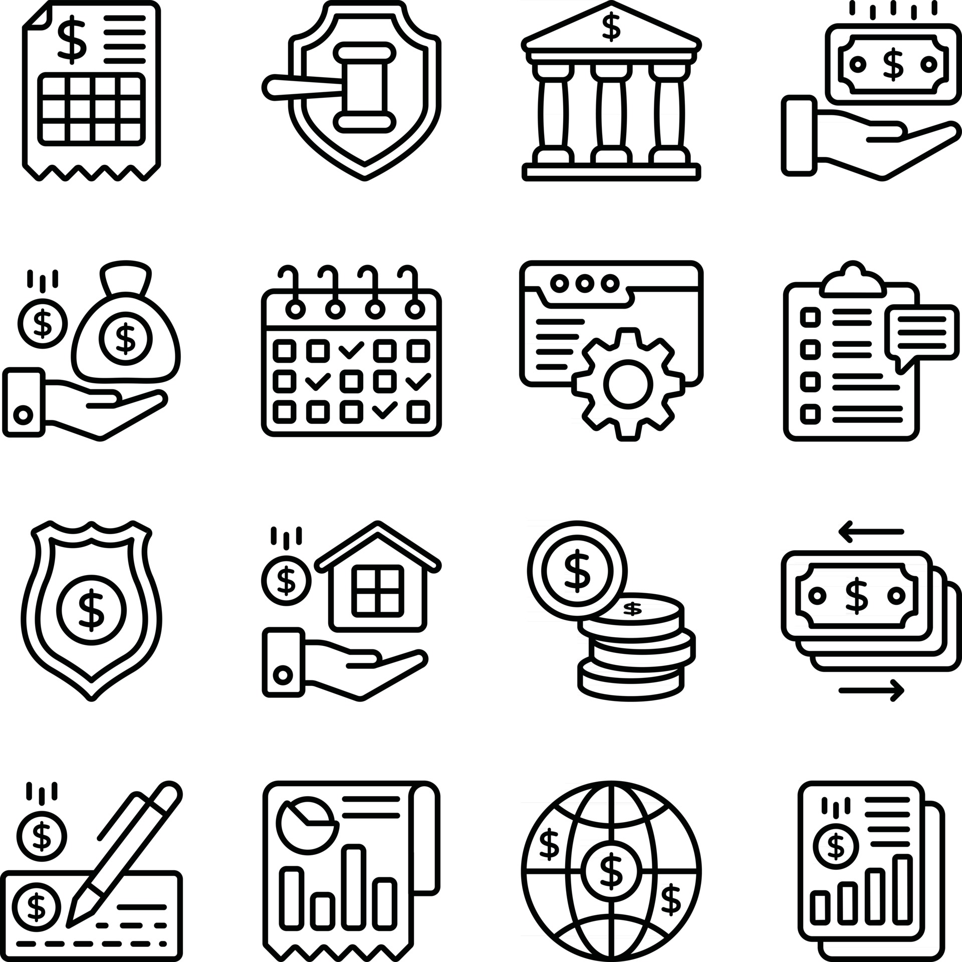 business and finance line icons 2734858 Vector Art at Vecteezy