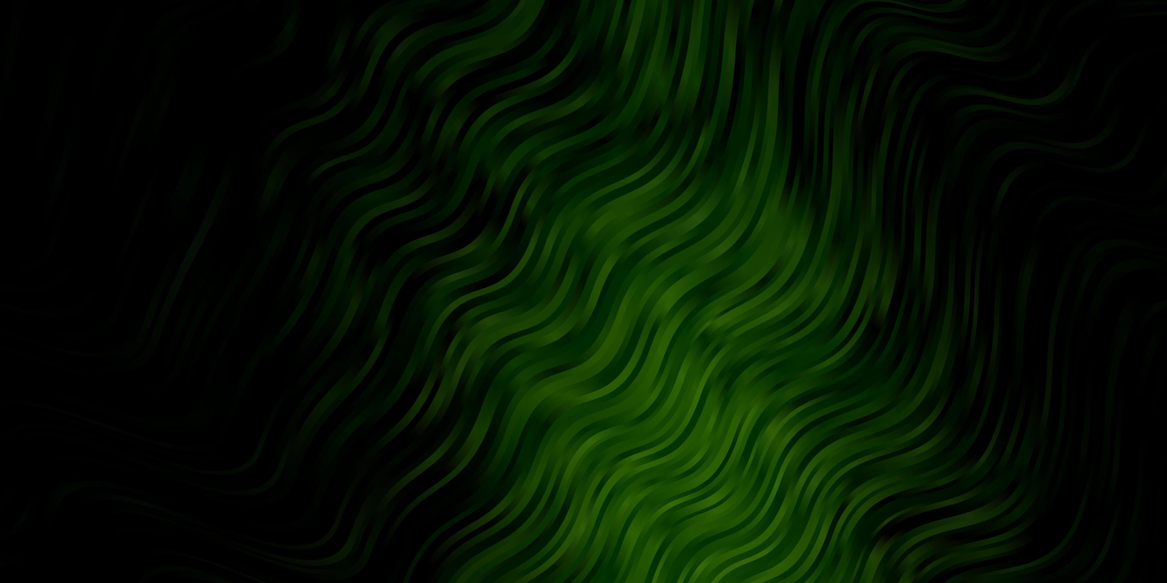Dark Green Vector Pattern With Curved Lines Colorful Illustration With