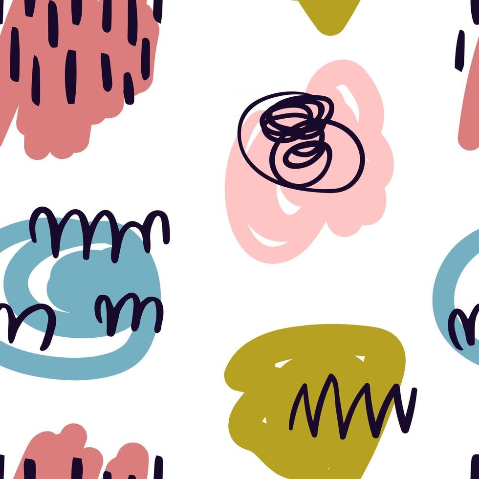 Vector Modern Seamless Pattern With Colorful Hand Draw Abstract Elements Doodles Can Be Used