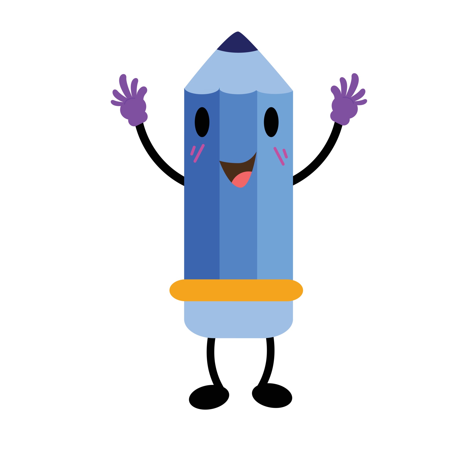 Pencil Character Flat Cartoon Vector Template Design Illustration ...