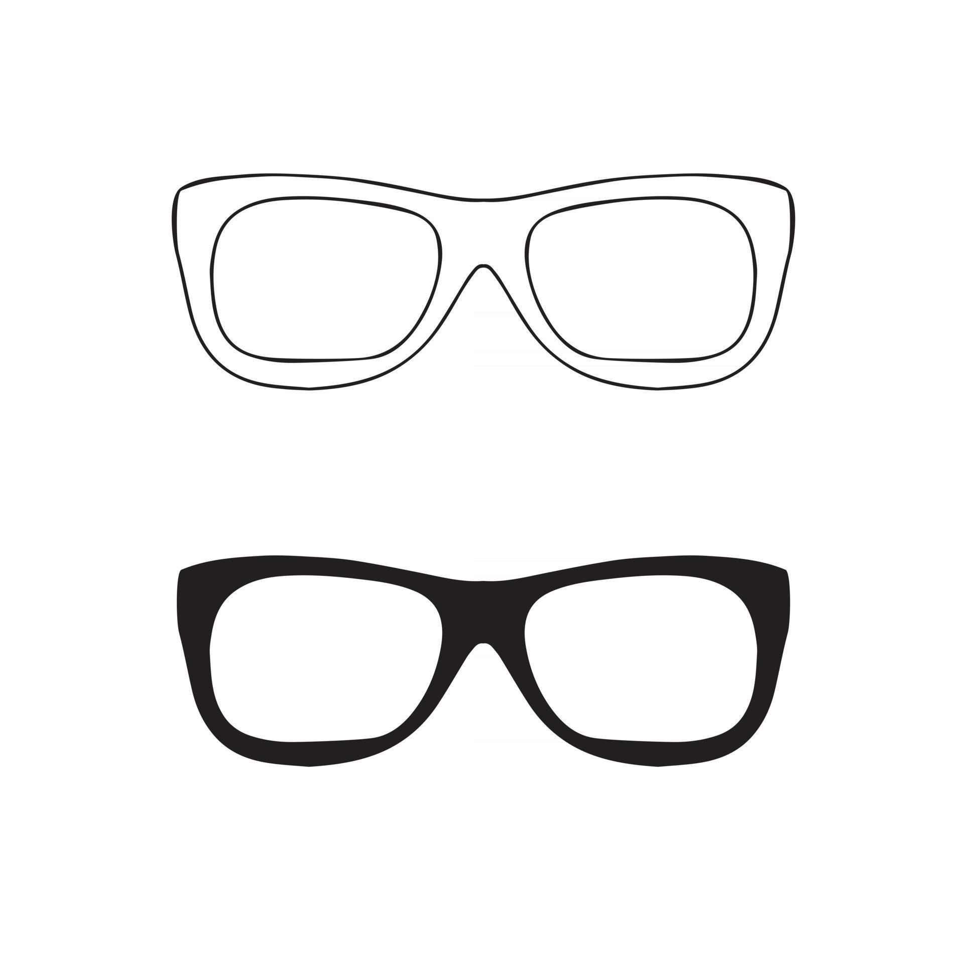 Hand Drawn Glasses Outline Set 2744735 Vector Art At Vecteezy