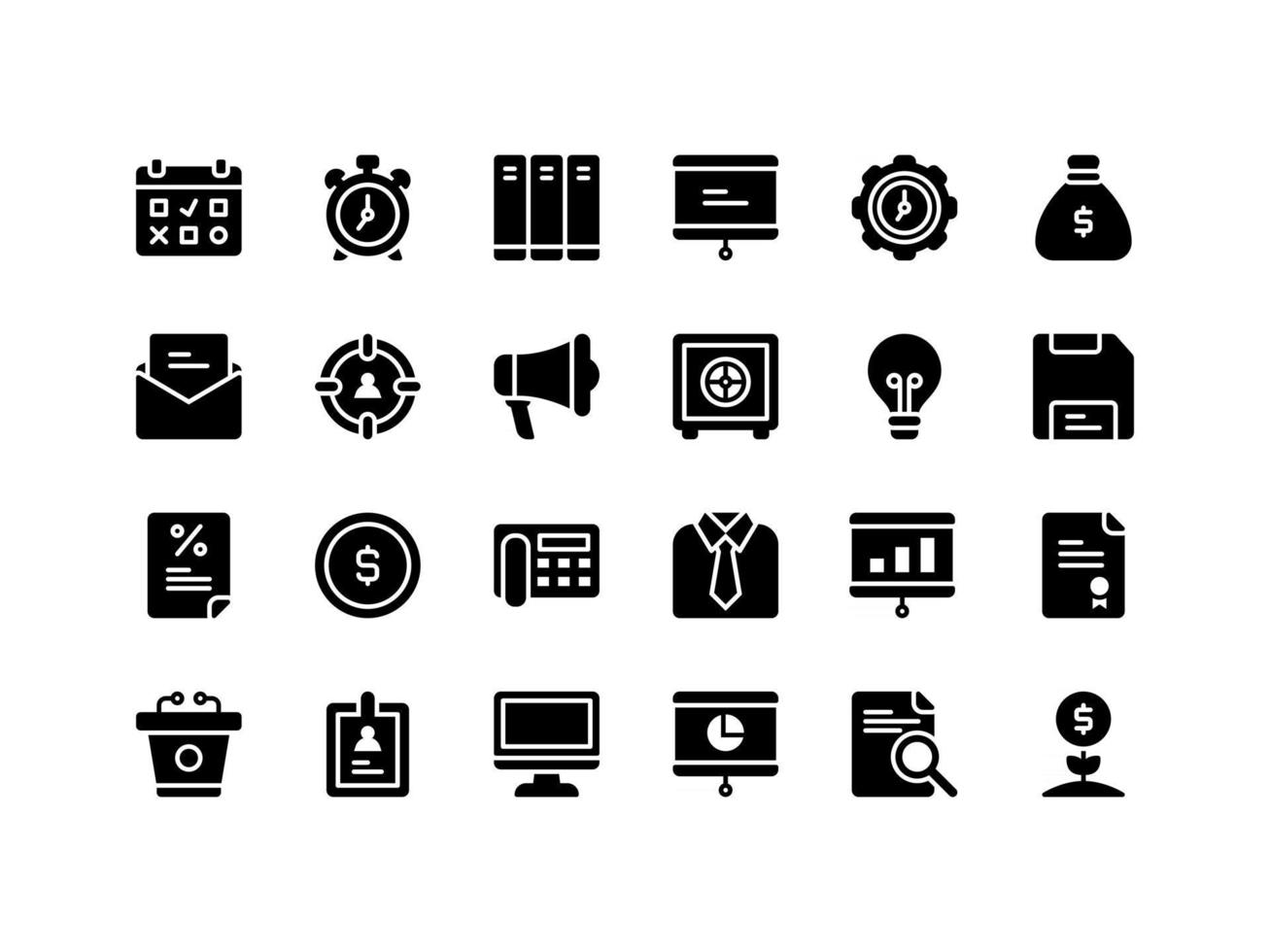 Business and Office Supplies Glyph Icon Set 2745447 Vector Art at Vecteezy