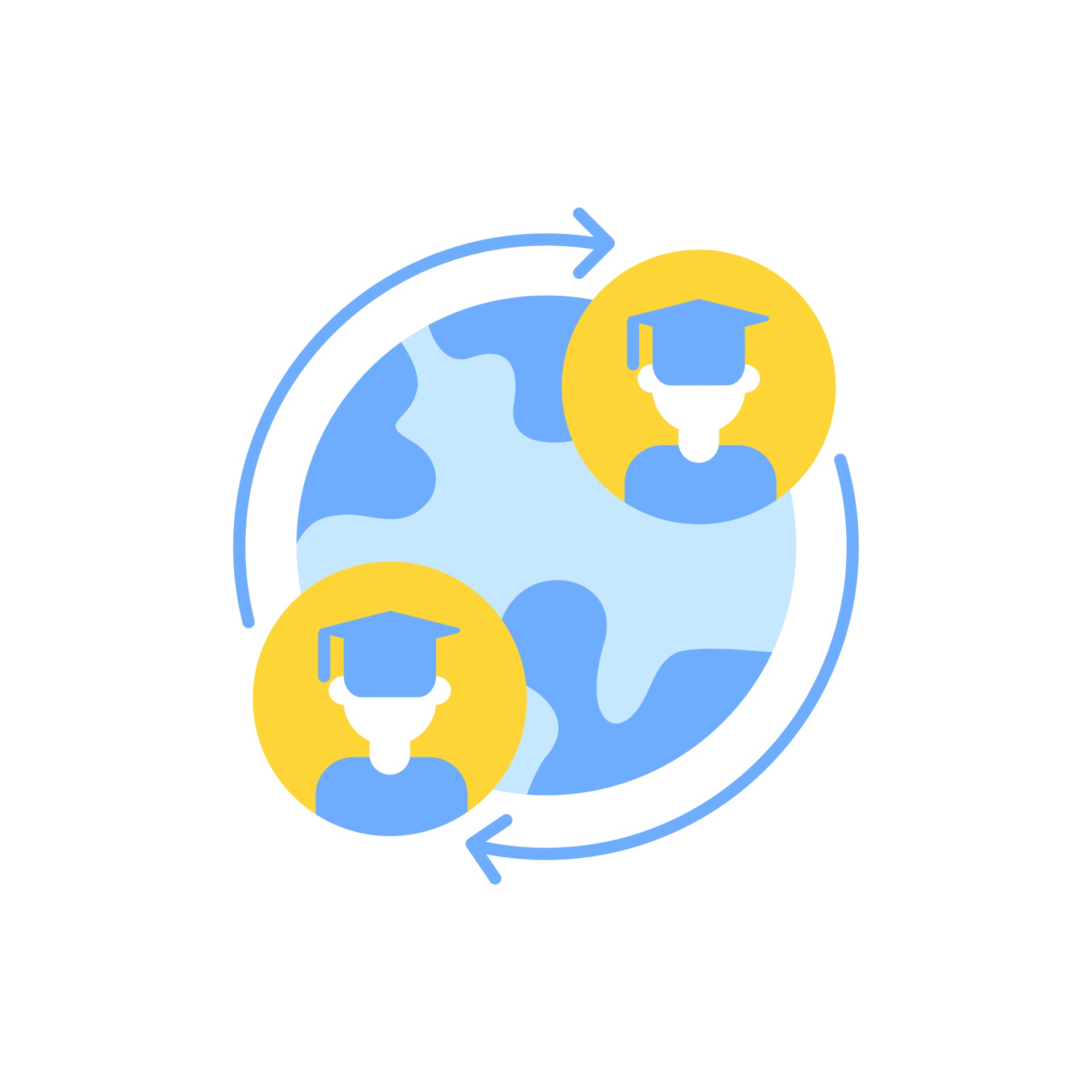 Exchange program vector flat color icon. International students swap ... Exchange program vector flat color icon. International students swap ...