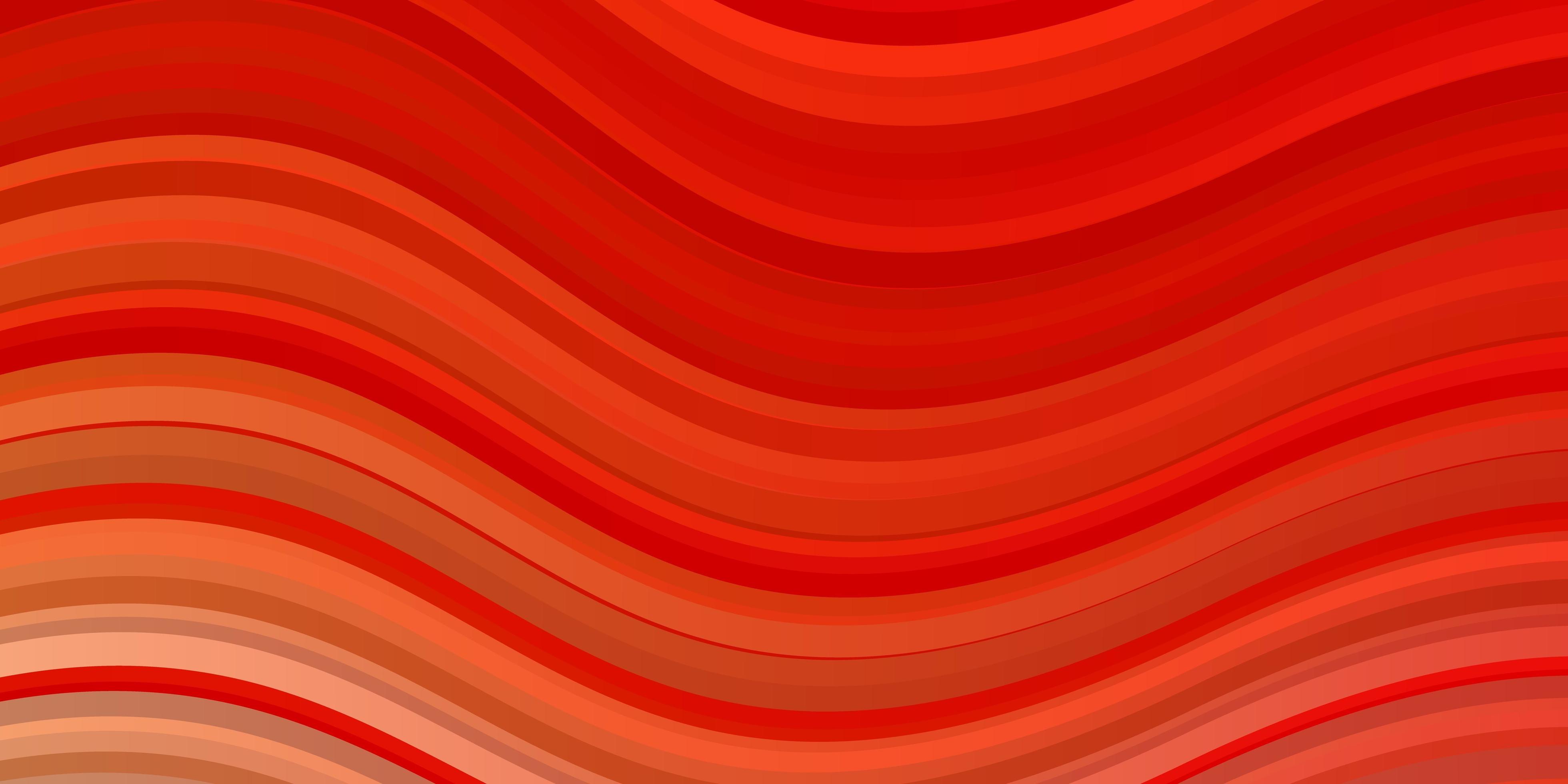 Light Red Yellow Vector Pattern With Curved Lines Illustration In Halftone Style With Gradient