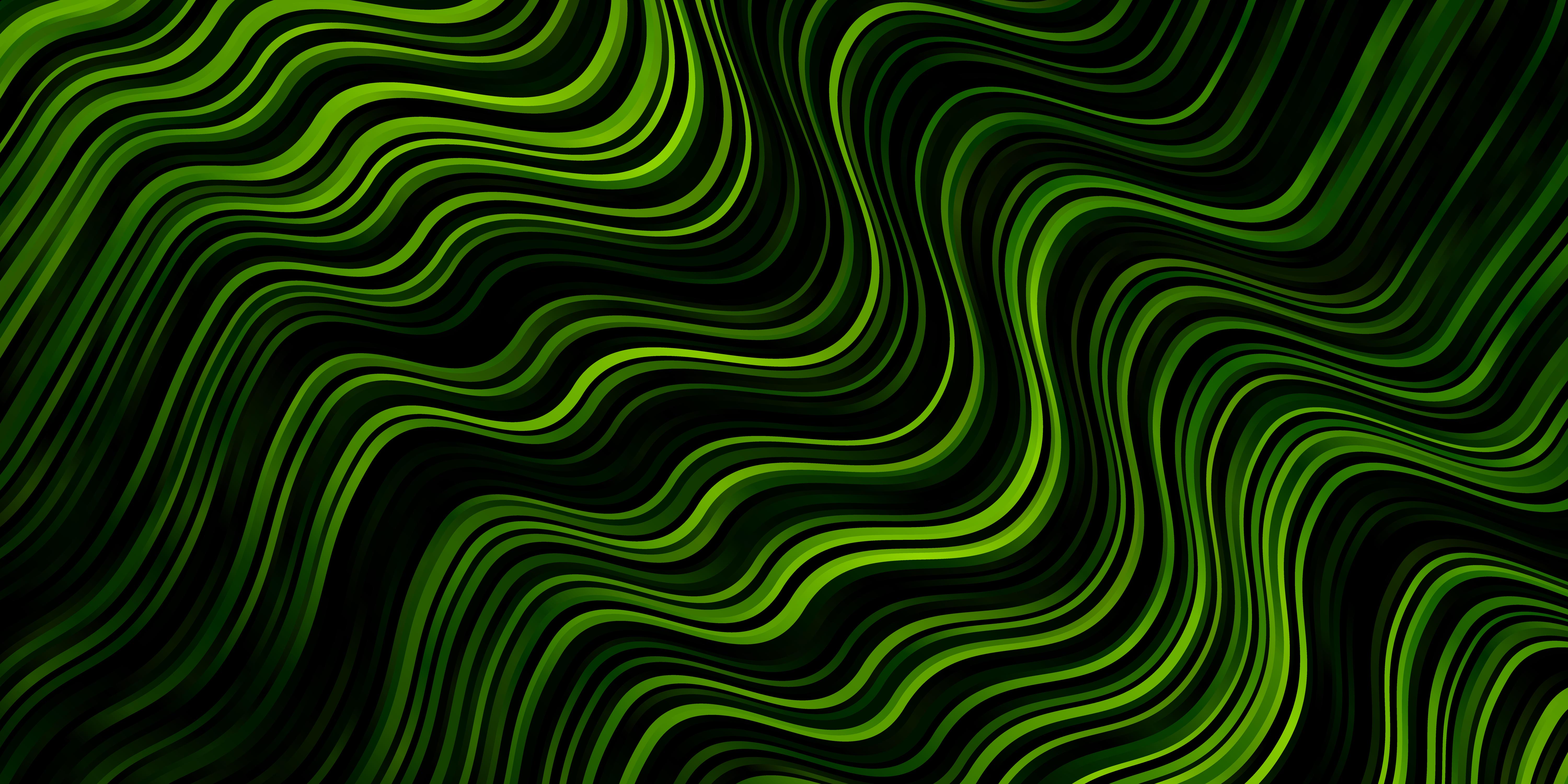 Dark Green Vector Background With Wry Lines Illustration In Abstract Style With Gradient Curved