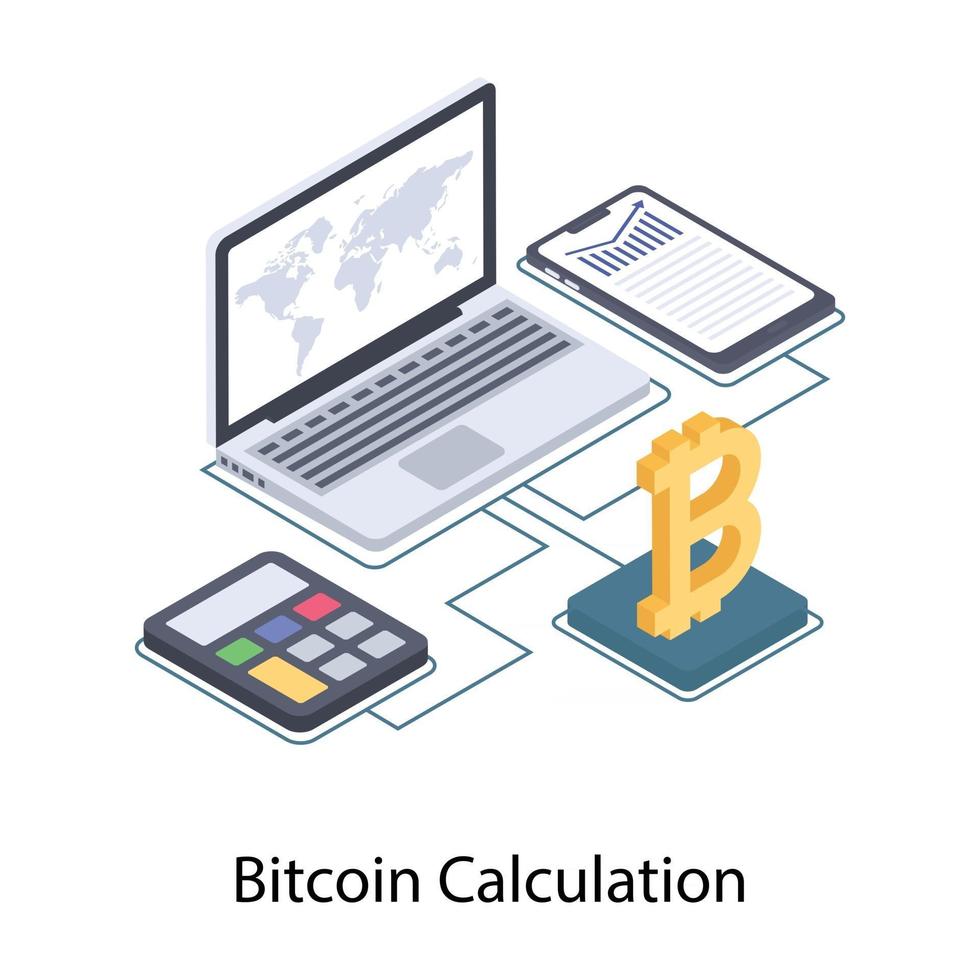 Bitcoin Calculation Elements 2752523 Vector Art at Vecteezy