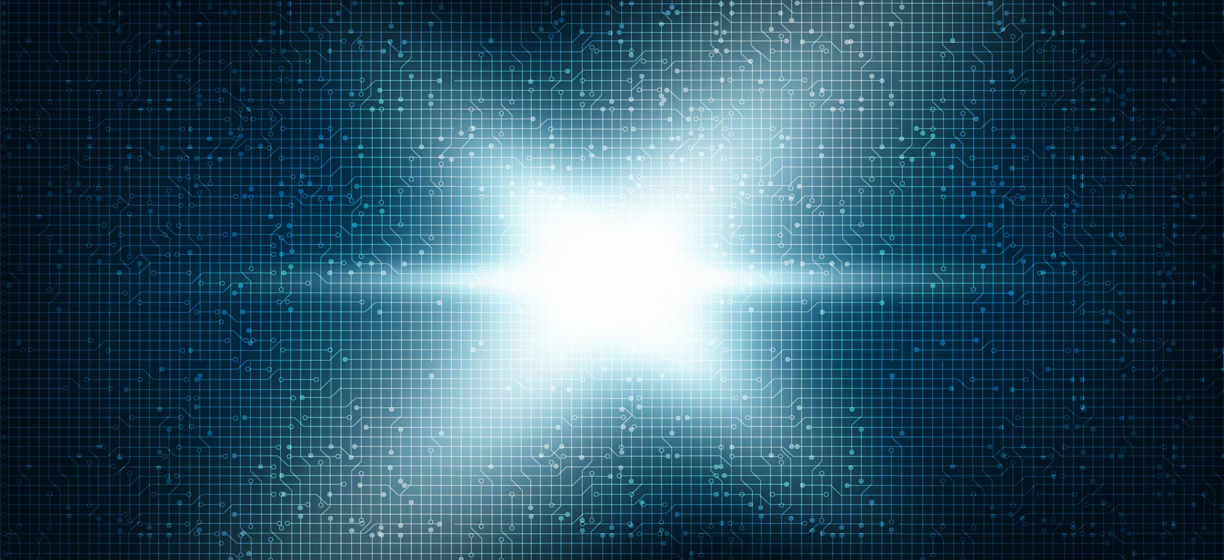 Star Light Circuit Microchip Technology On Blue Future Background Hi