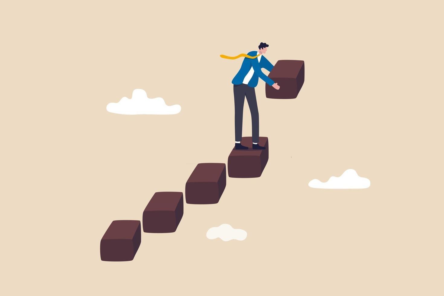 Build Business Success Stairs Self Development Or Career Growth And