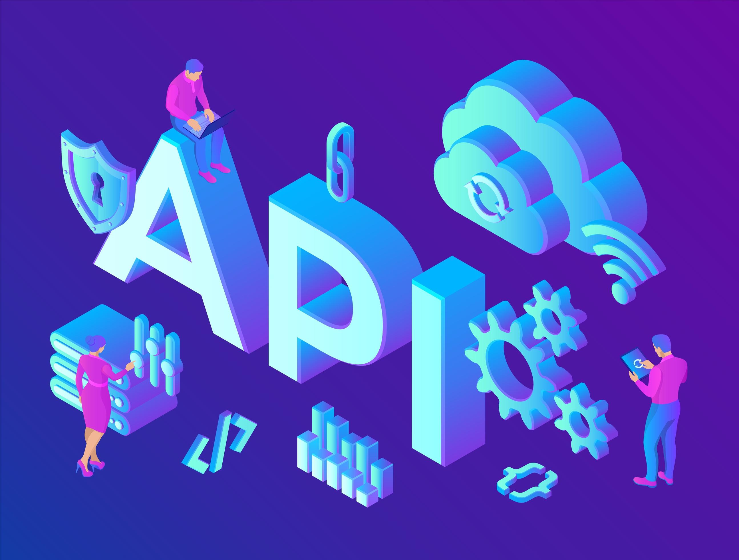 API. Application Programming Interface. Software development tool, information technology ...