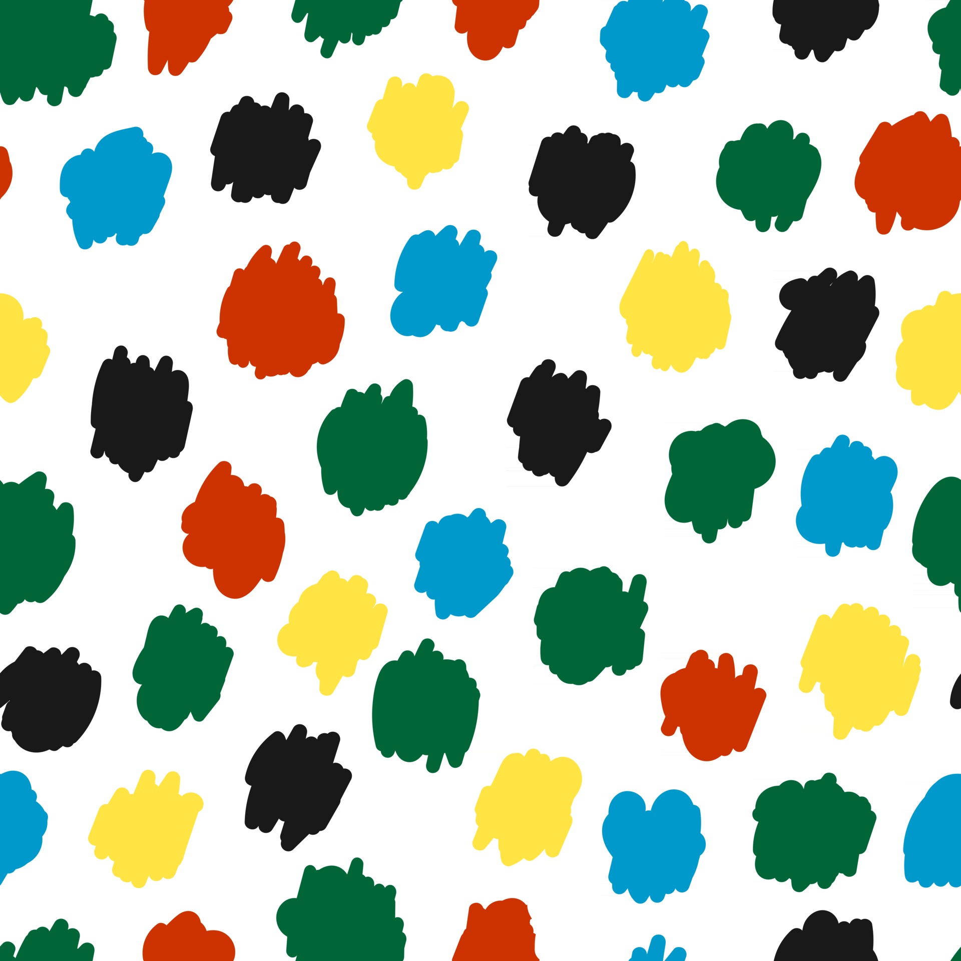 Vector Modern Seamless Pattern With Colorful Hand Draw Abstract Blobes Doodles Use It For