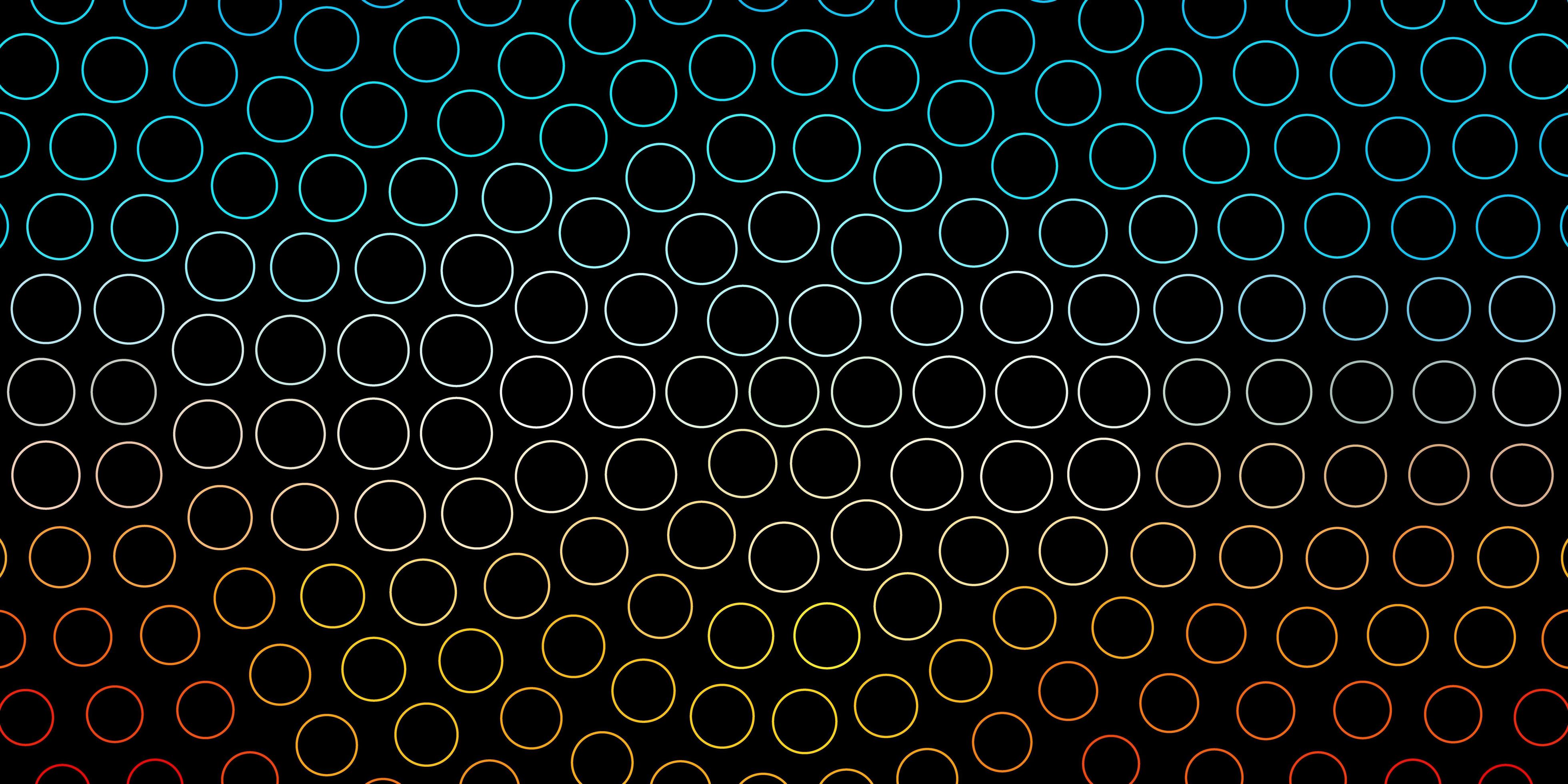 Dark Blue Yellow Vector Backdrop With Circles Abstract Colorful Disks On Simple Gradient