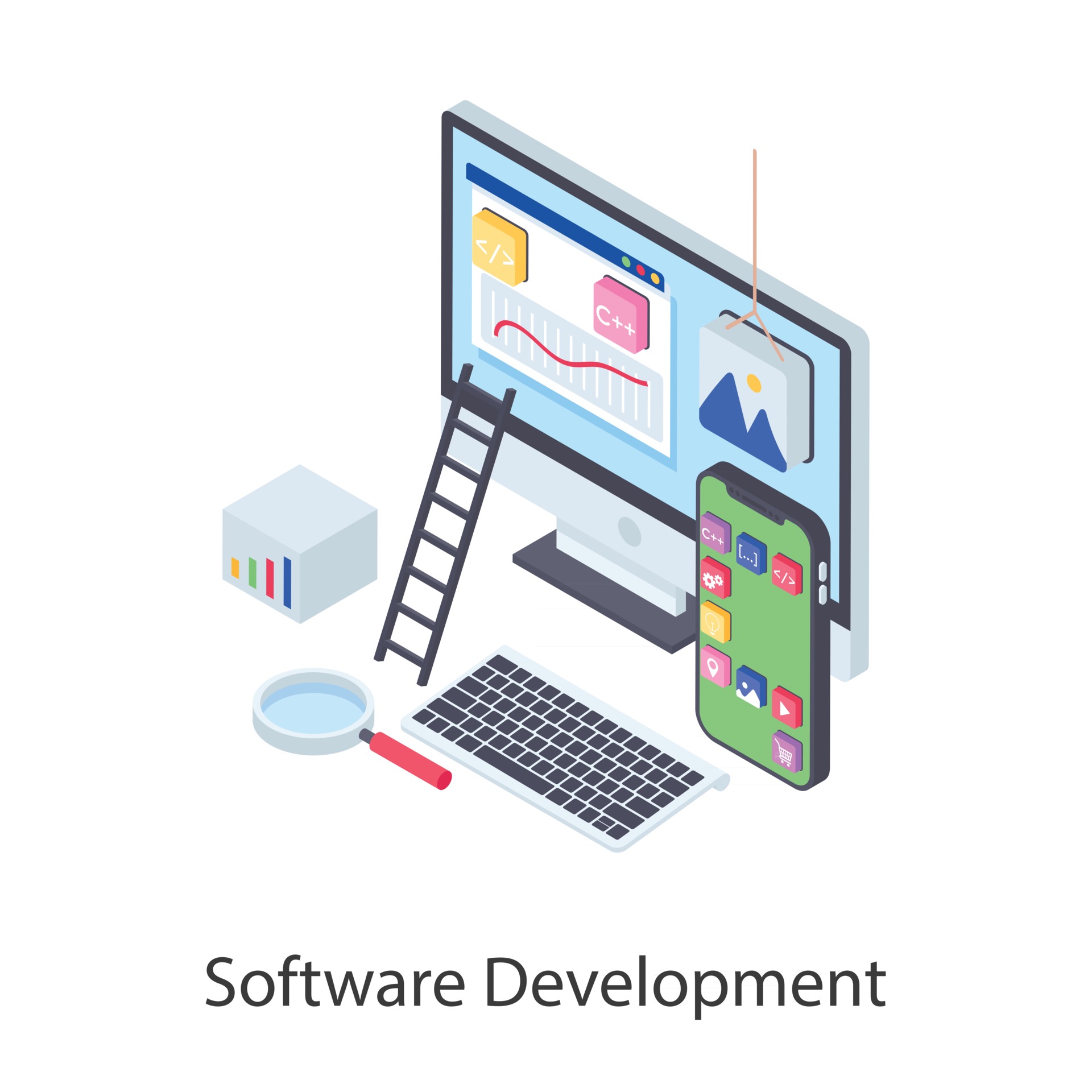 Software Development Elements 2762704 Vector Art at Vecteezy