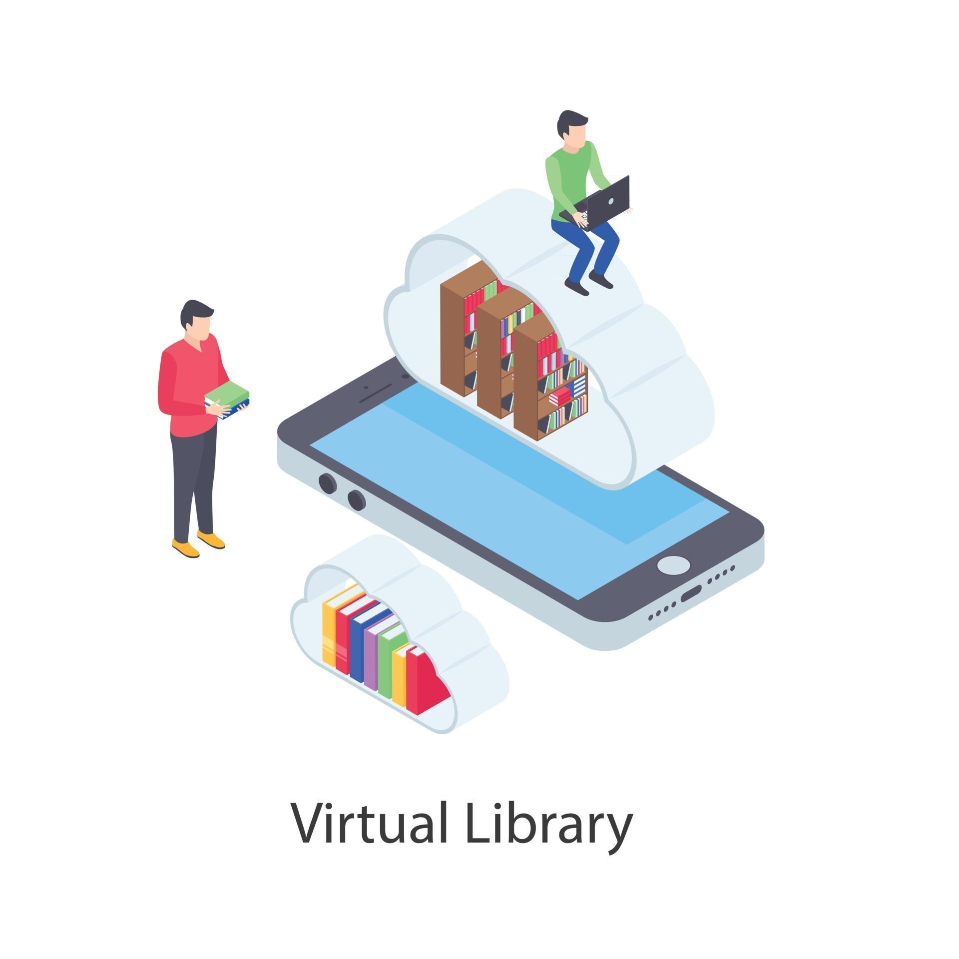 Virtual Library Elements 2762730 Vector Art at Vecteezy