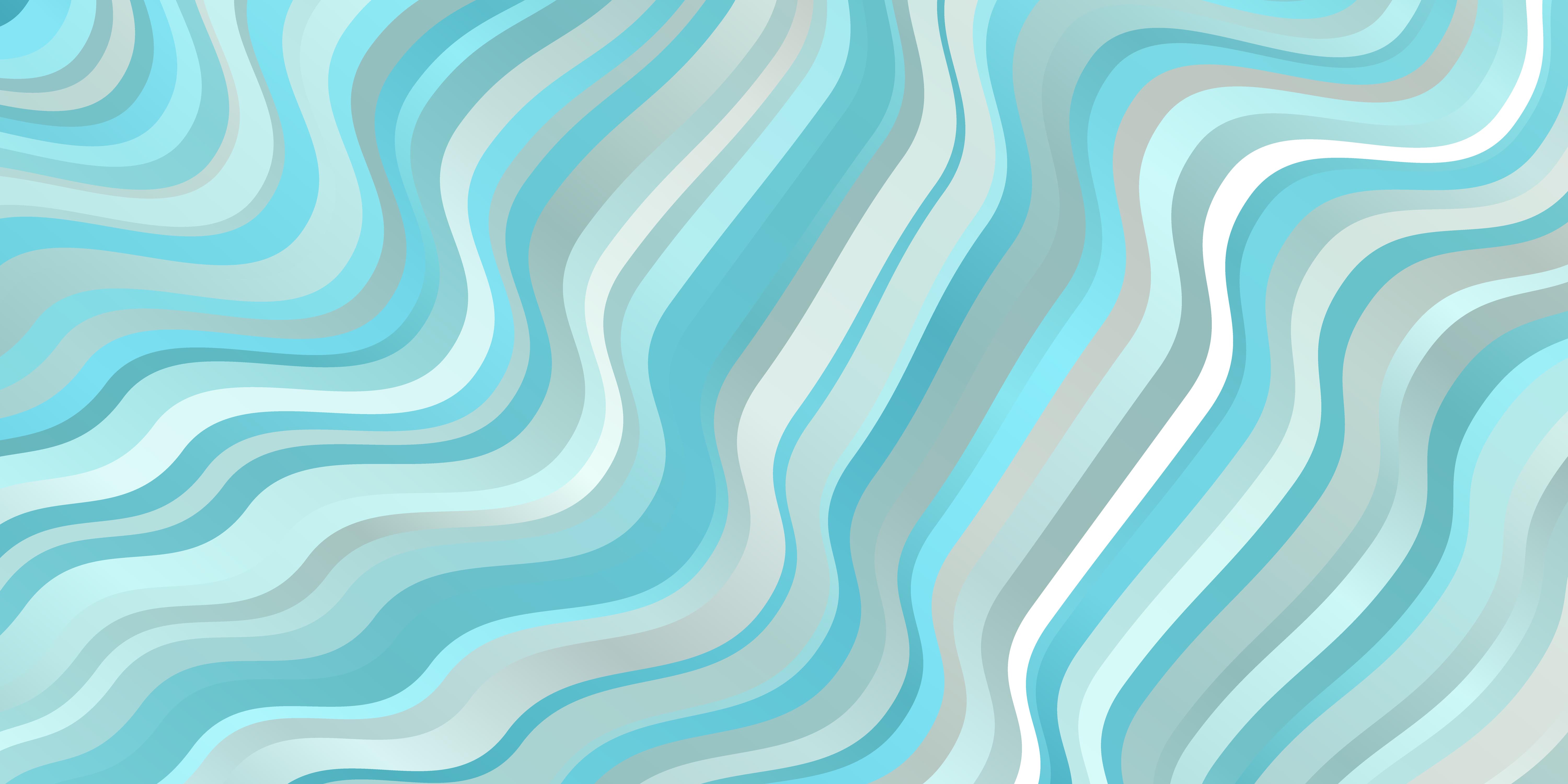 Light Blue Vector Pattern With Wry Lines Illustration In Halftone Style With Gradient Curves