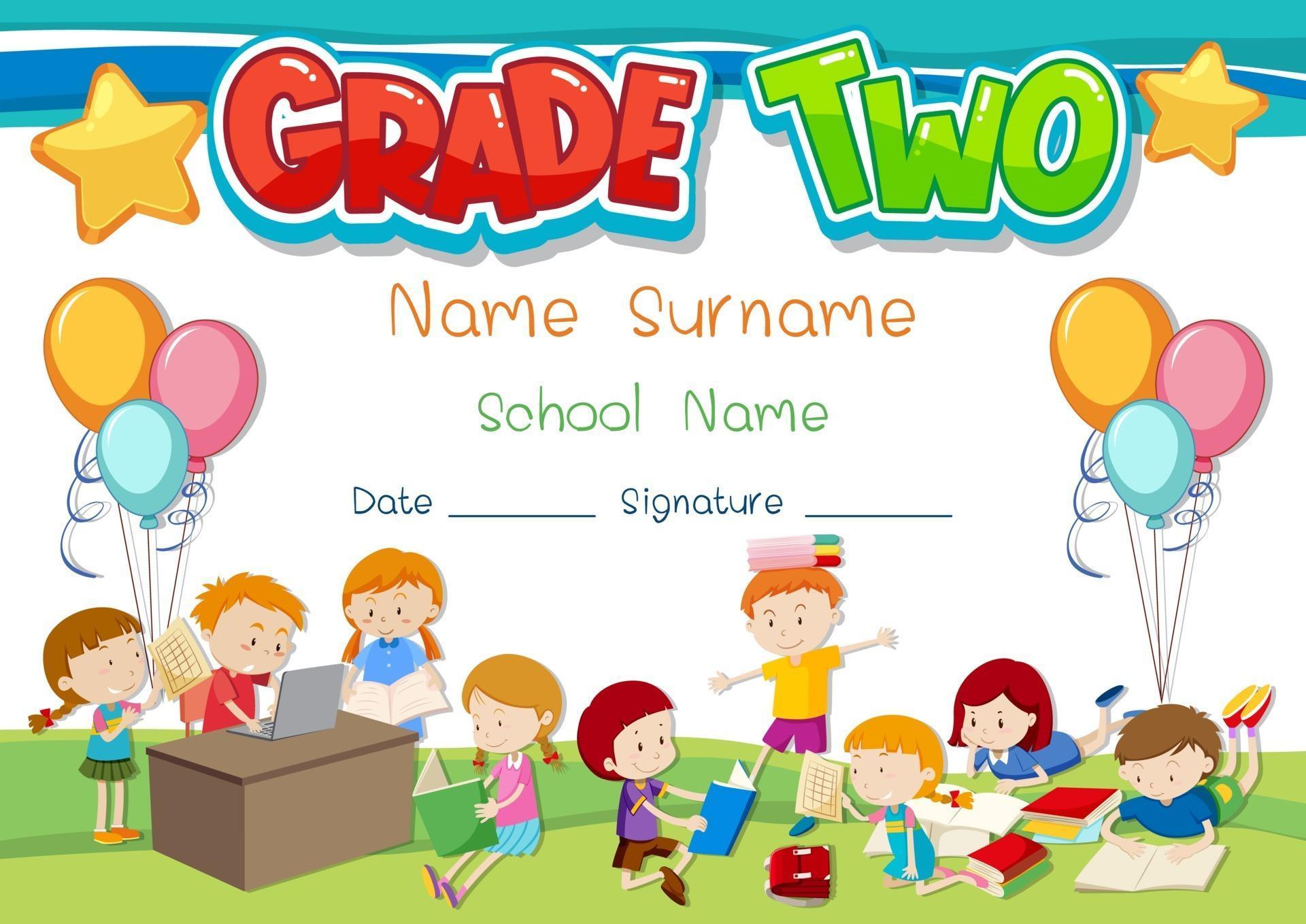 Grade two diploma or certificate template 2764419 Vector Art at Vecteezy