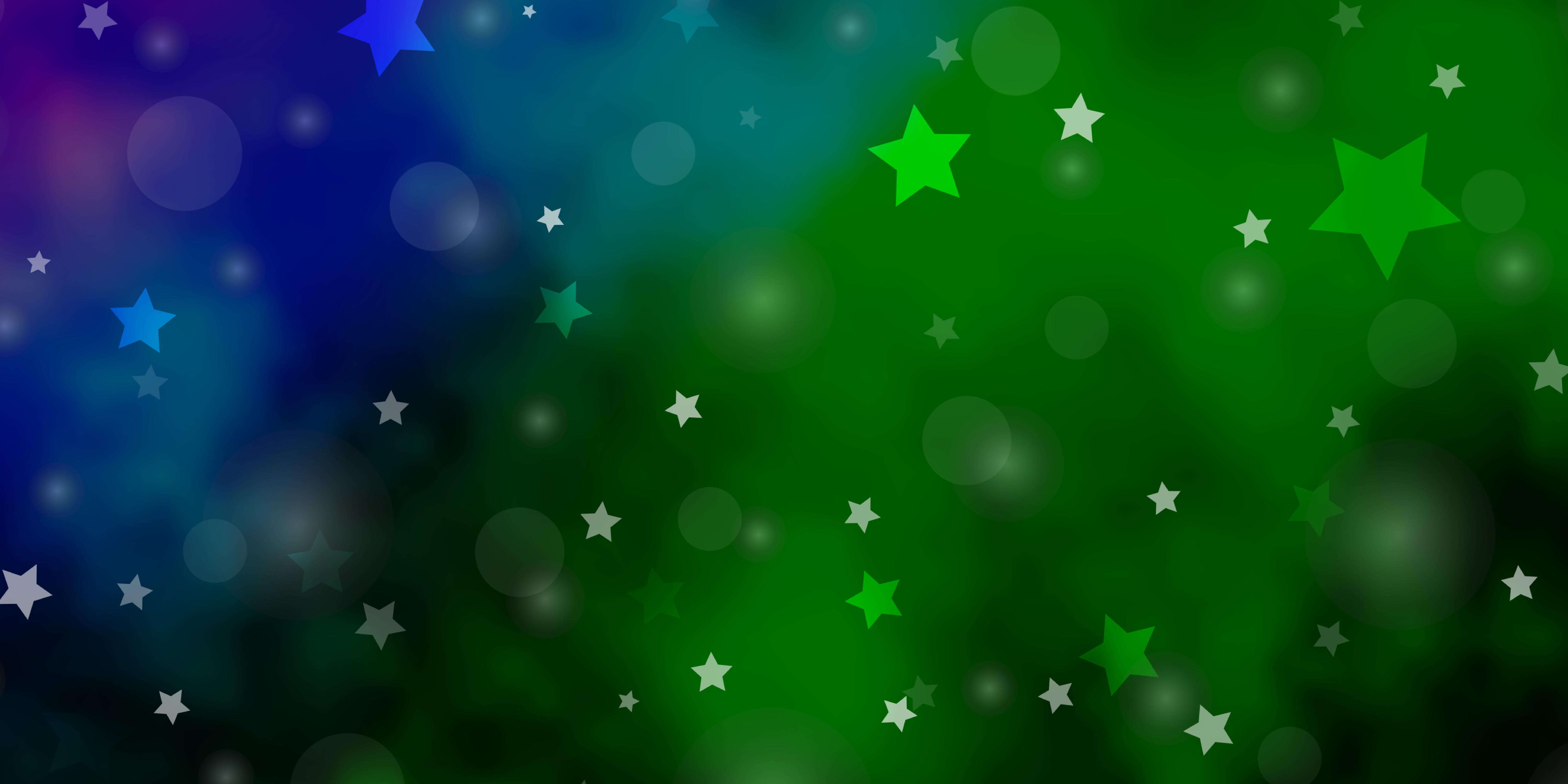 Light Pink Green Vector Pattern With Circles Stars Colorful Disks Stars On Simple Gradient