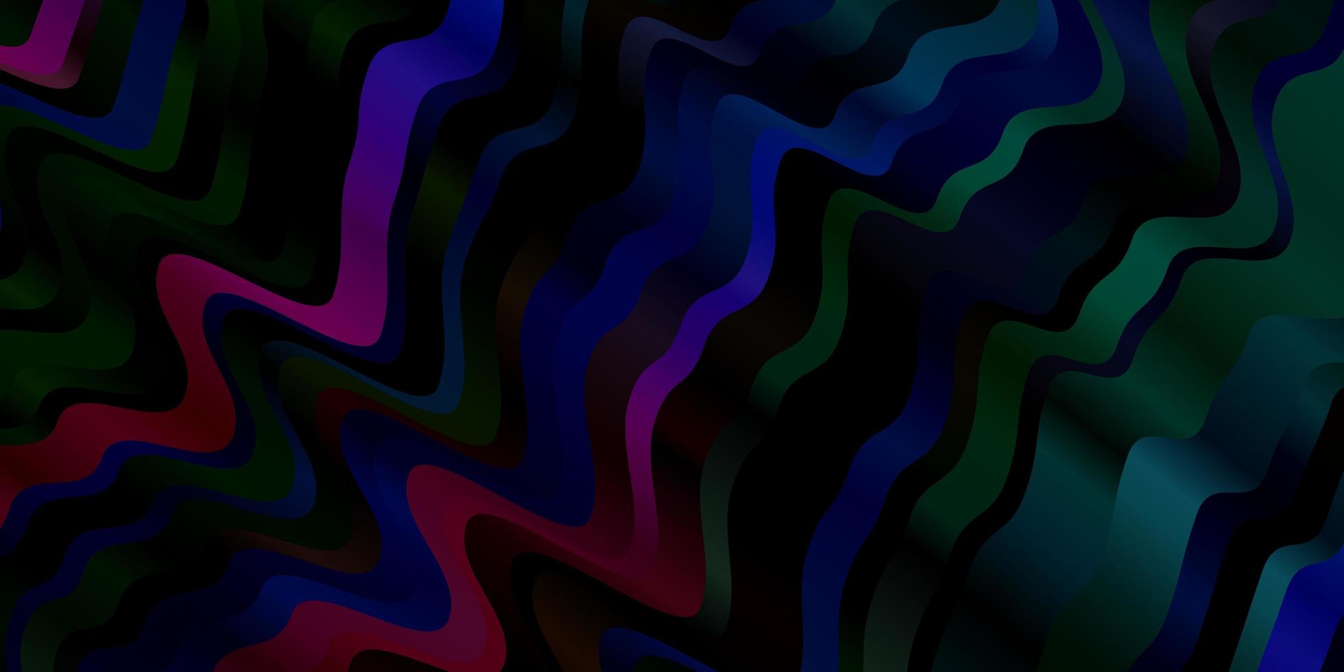 Dark Multicolor Vector Background With Curved Lines Illustration In Halftone Style With