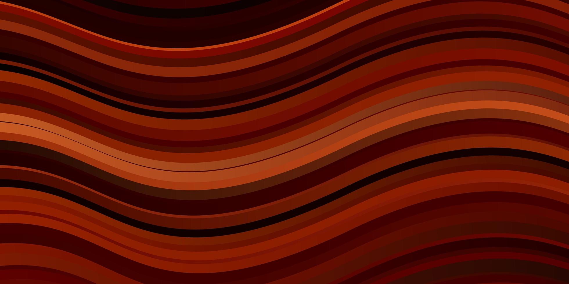 Dark Orange Vector Backdrop With Bent Lines Illustration In Halftone Style With Gradient Curves