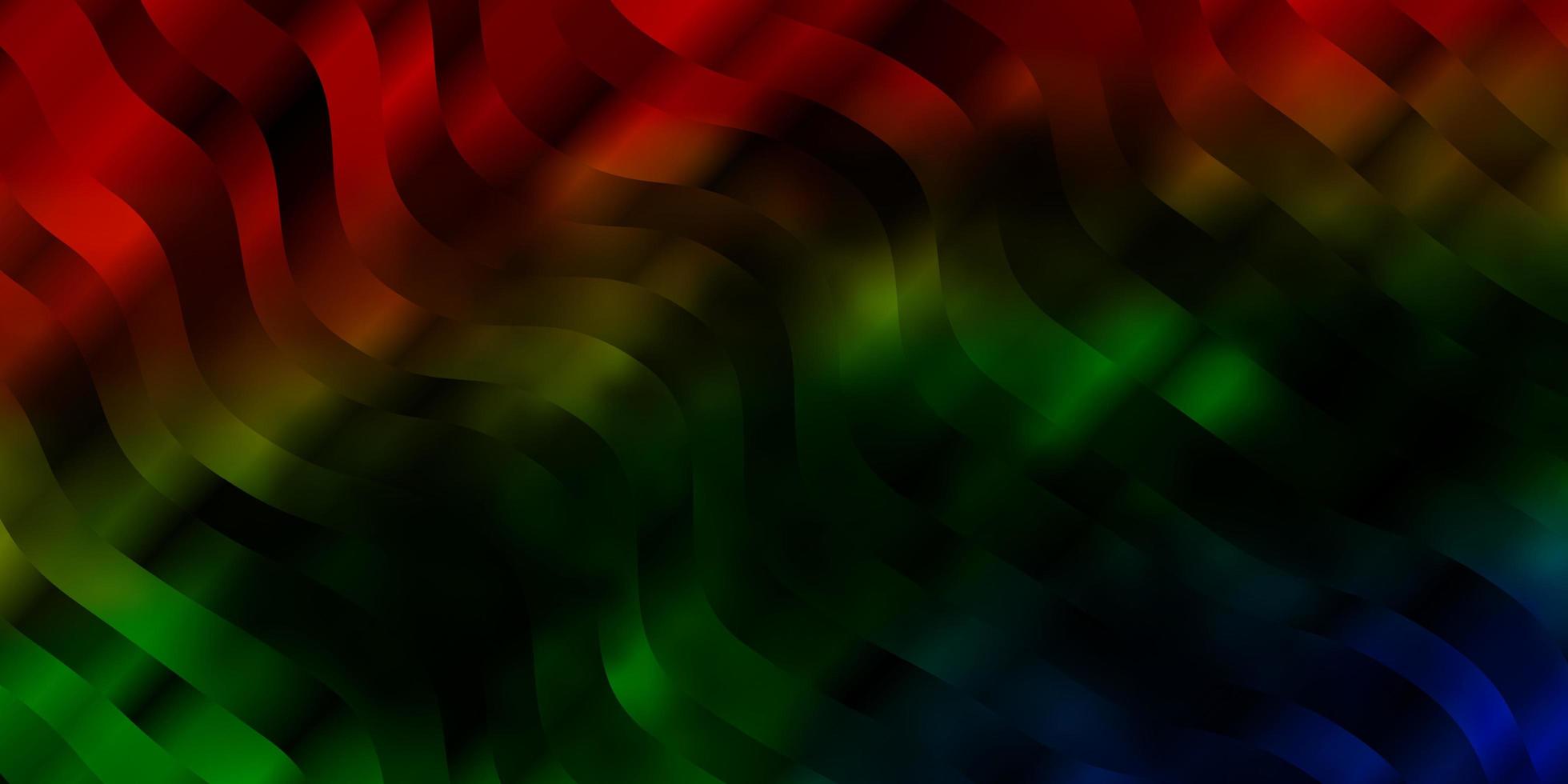 Dark Multicolor Vector Background With Lines Illustration In Halftone Style With Gradient