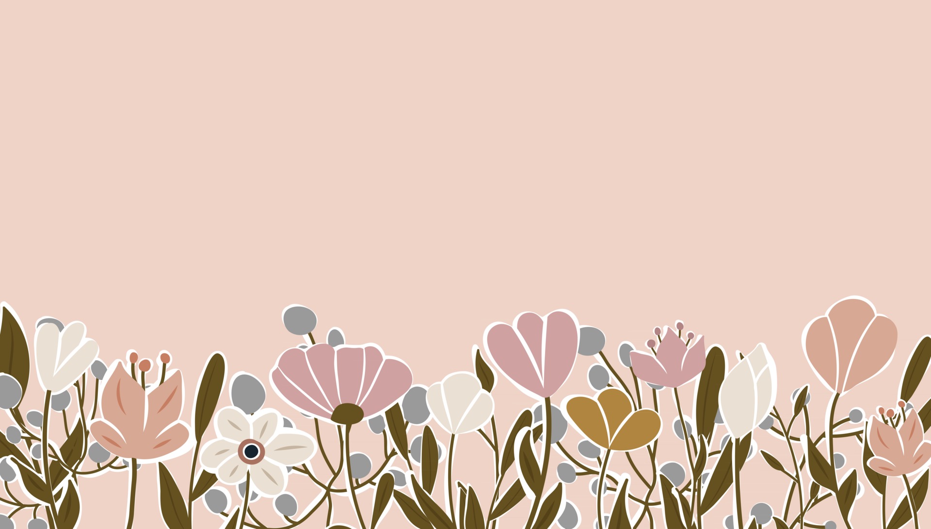 Horizontal backdrop decorated with blooming flowers and leaves border ... Horizontal backdrop decorated with blooming flowers and leaves border ...