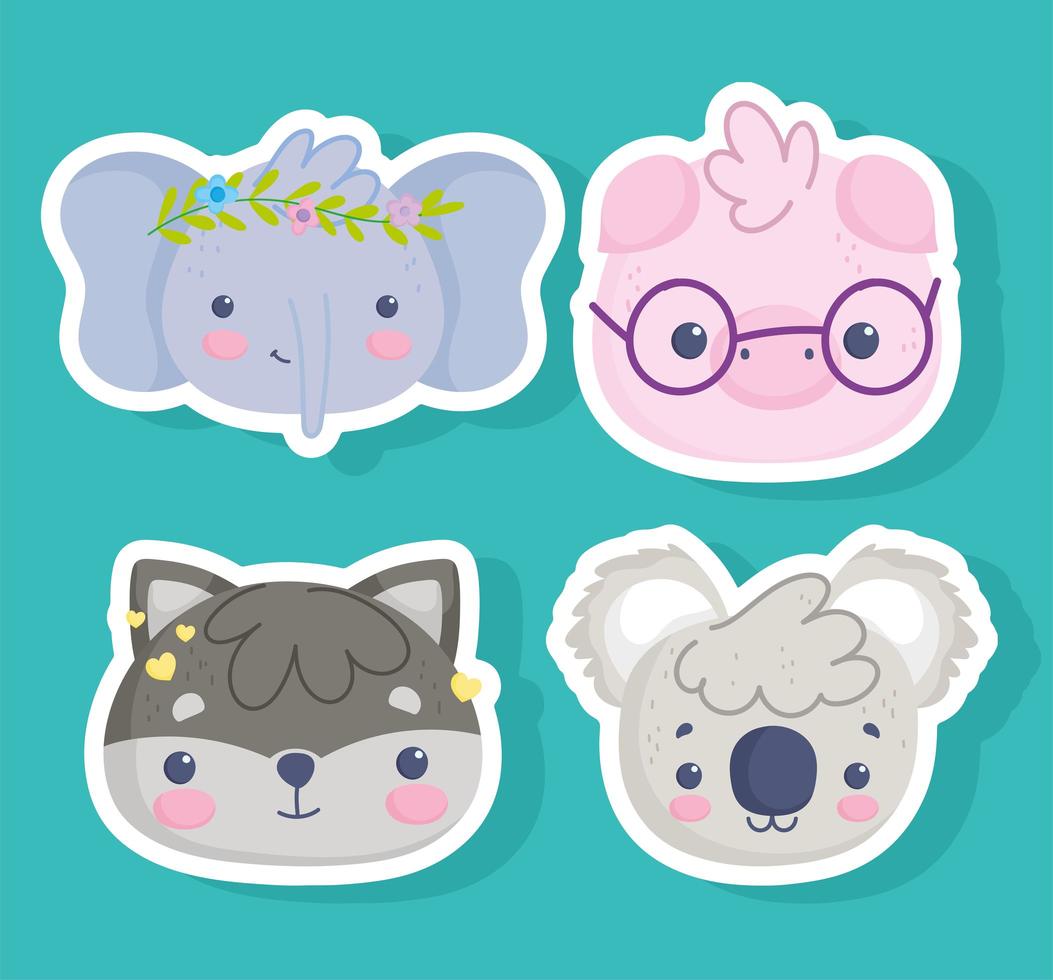 head cute animals 2770668 Vector Art at Vecteezy