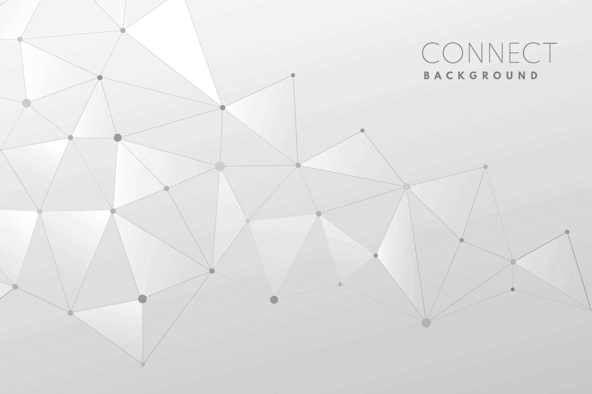 Abstract polygonal white and grey background with connecting dots and lines. Molecular structure ...