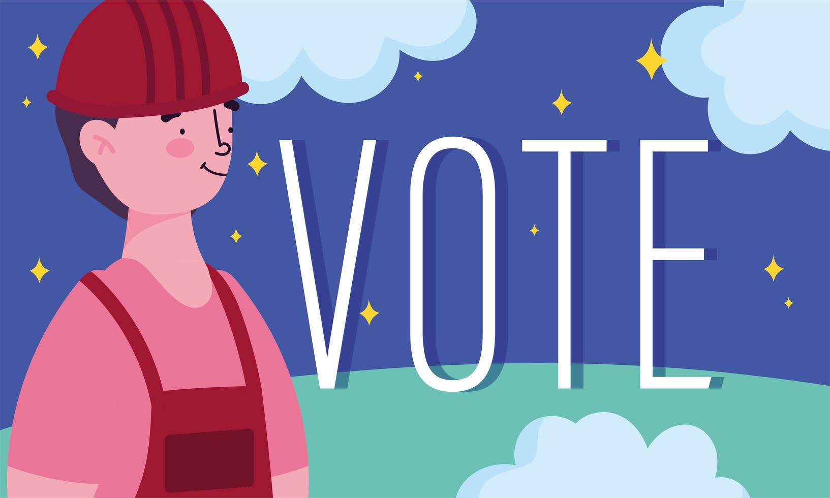 voting and election concept, cartoon man worker with vote word 2777360 ... voting and election concept, cartoon man worker with vote word 2777360 ...