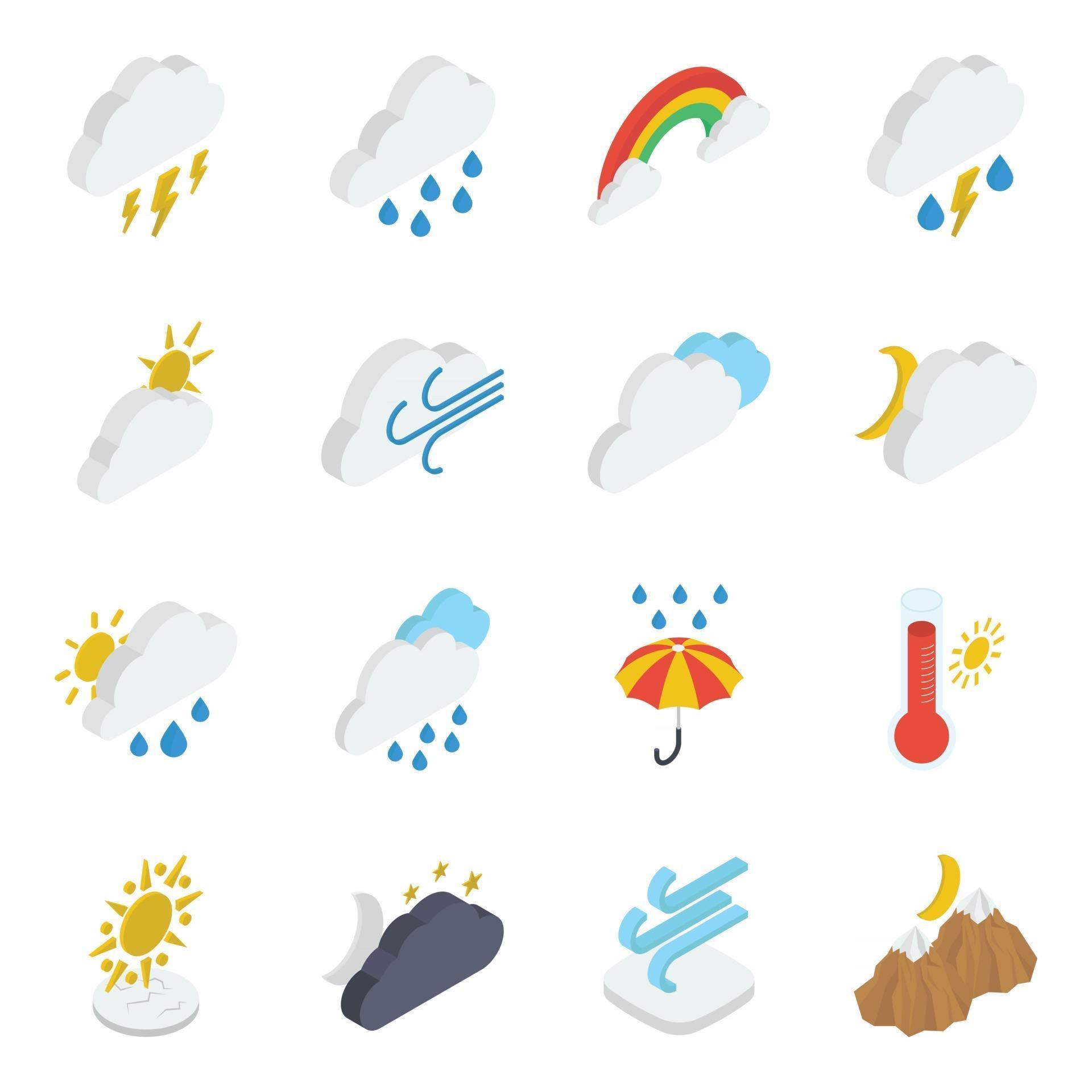 Cloudy Weather Elements 2781574 Vector Art at Vecteezy