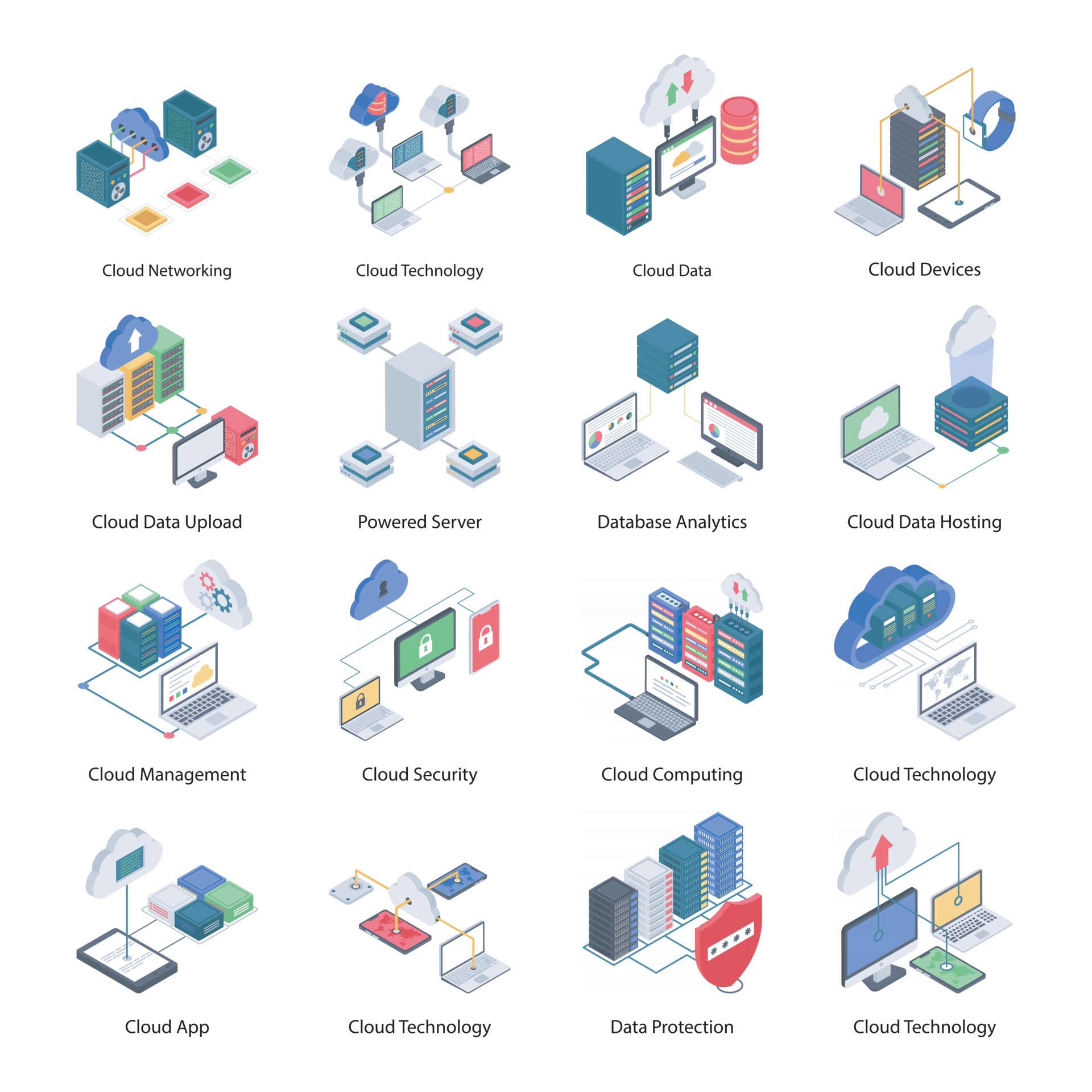 Cloud Computing Elements 2781676 Vector Art at Vecteezy