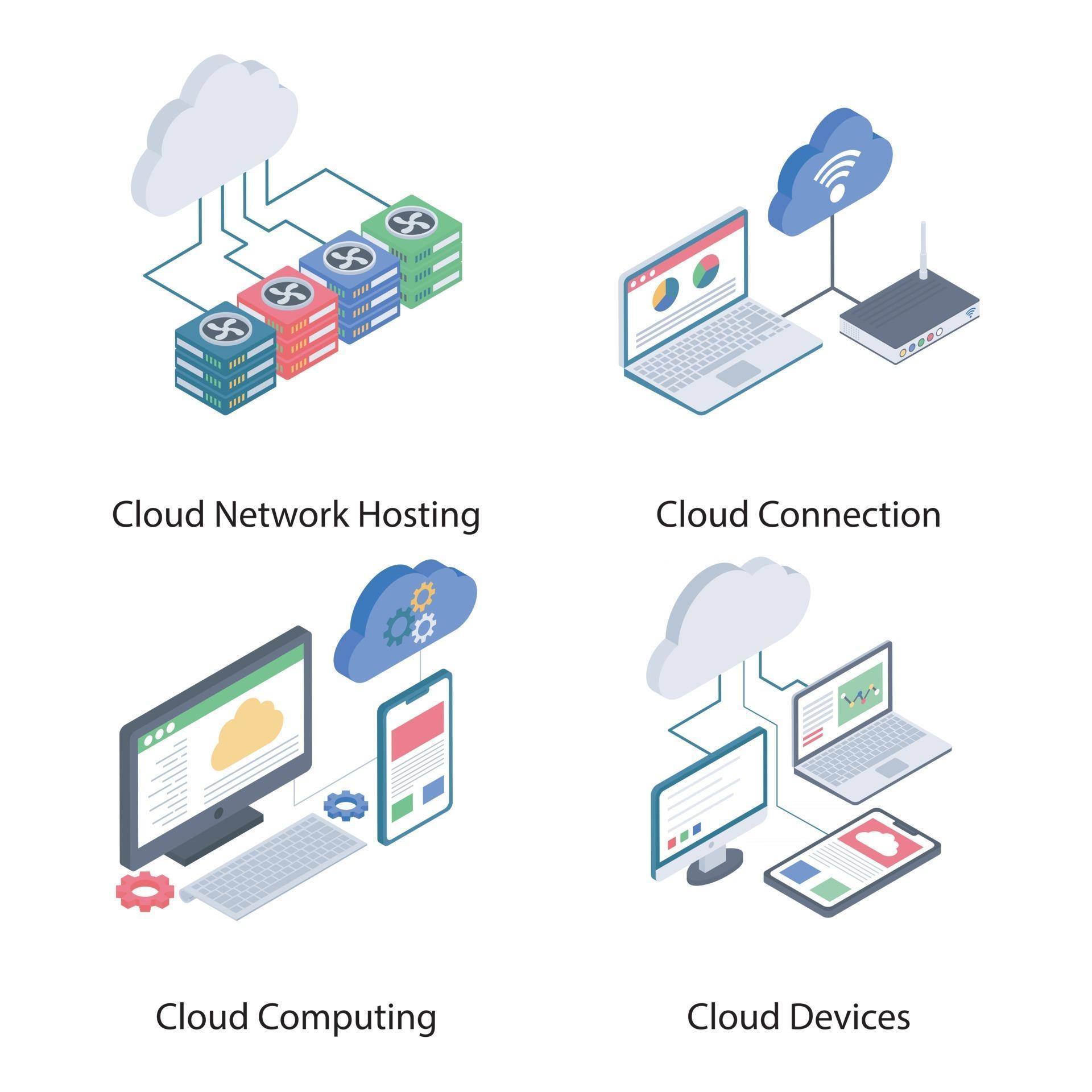 Cloud Network Elements 2781698 Vector Art at Vecteezy