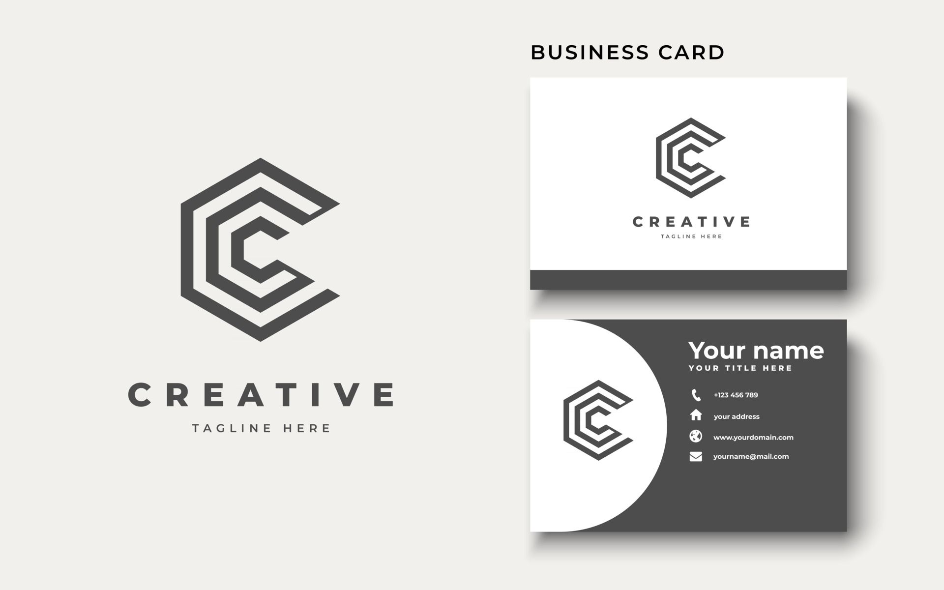 Letra inicial c mayúscula elementos de plantilla de diseño de logotipo ...