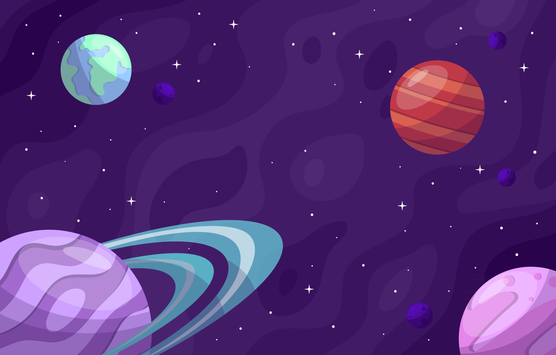 Space with Planet Flat Concept 2785595 Vector Art at Vecteezy