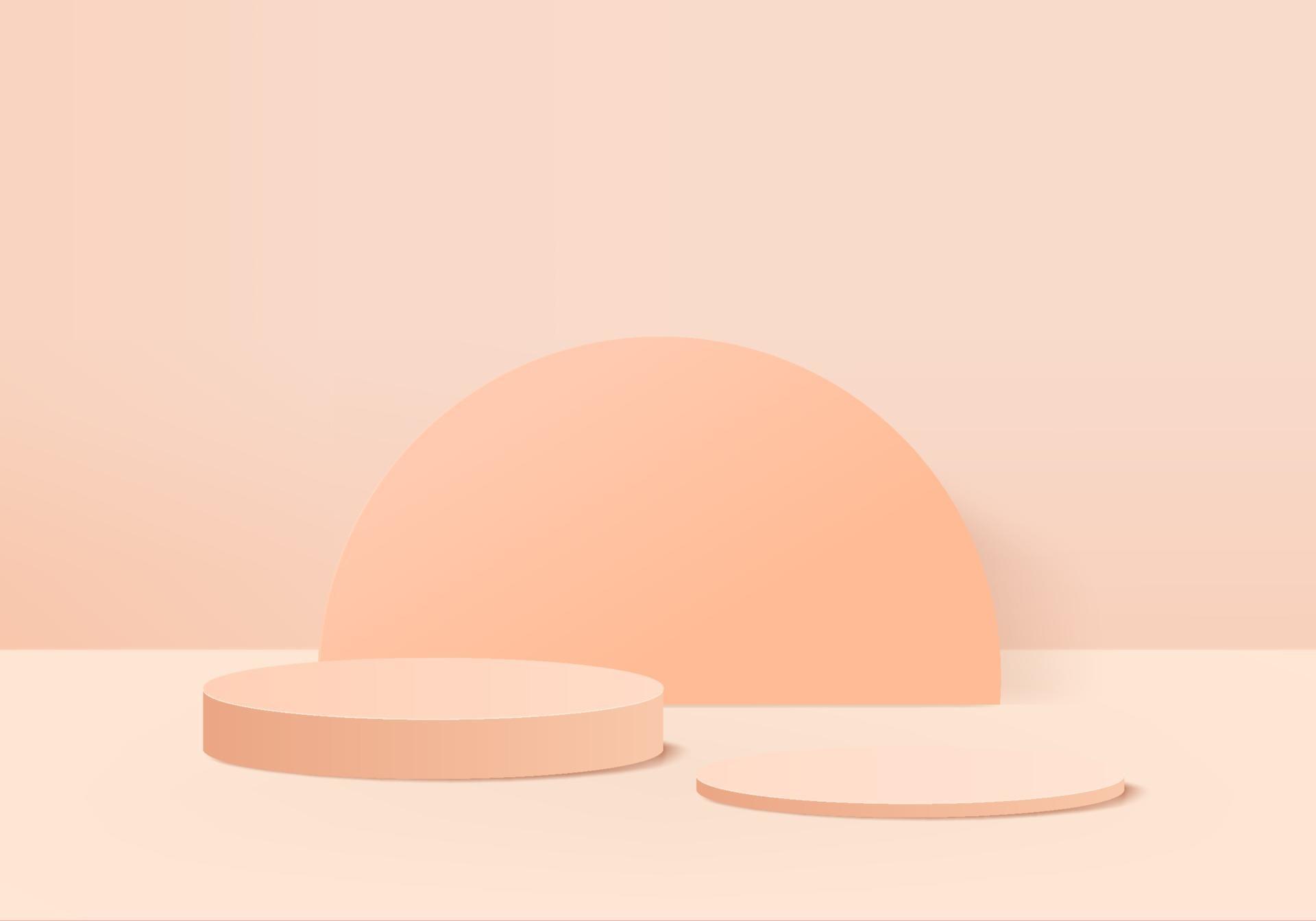 Cylinder Abstract Minimal Scene With Geometric Platform Summer